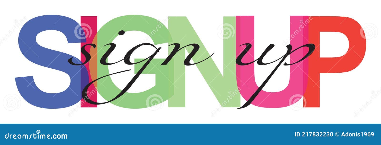 Sign up colorful letters stock illustration. Illustration of icon ...