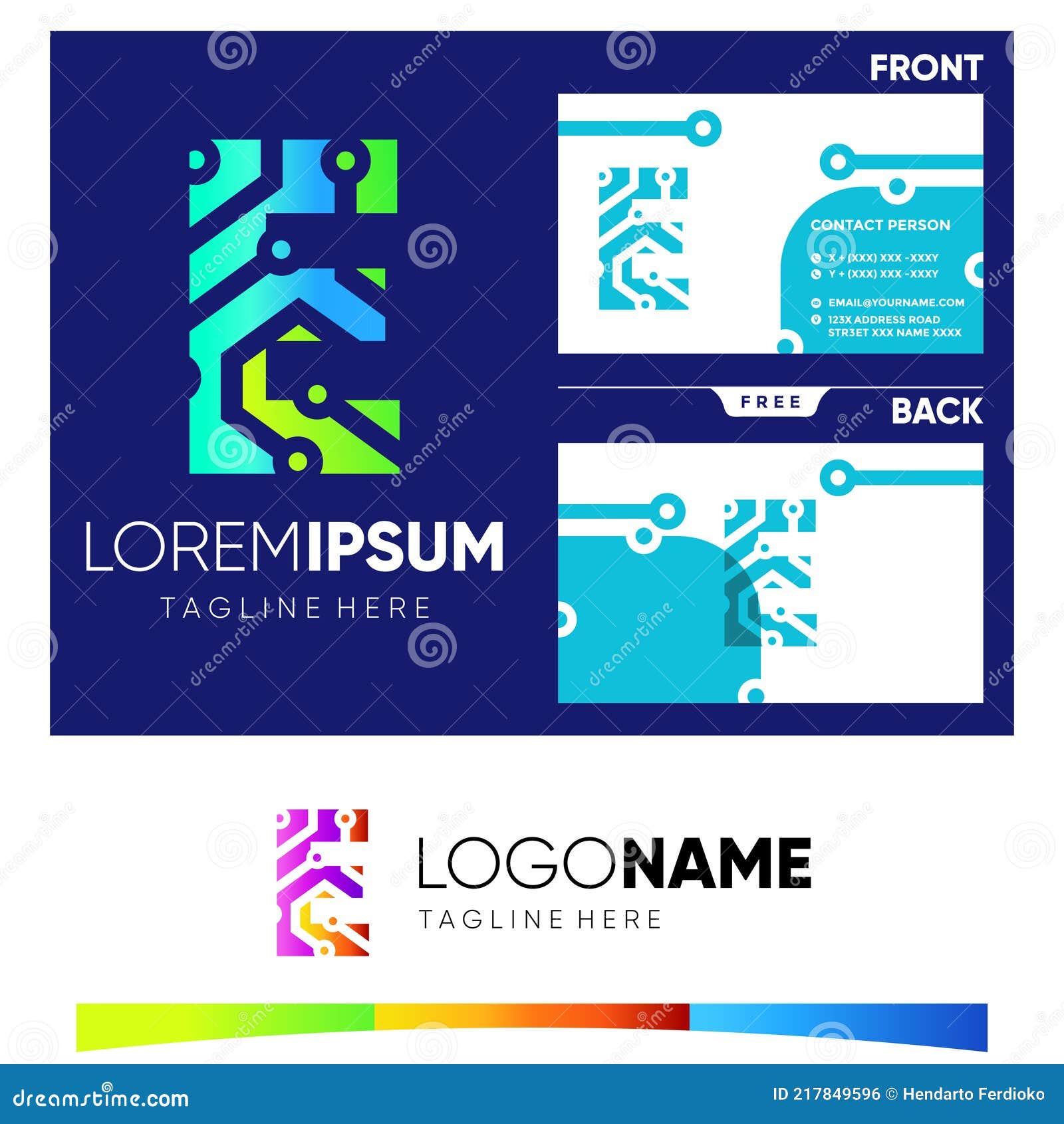 Initial E Letter Tech Logo Design Vector Graphic Stock Vector ...