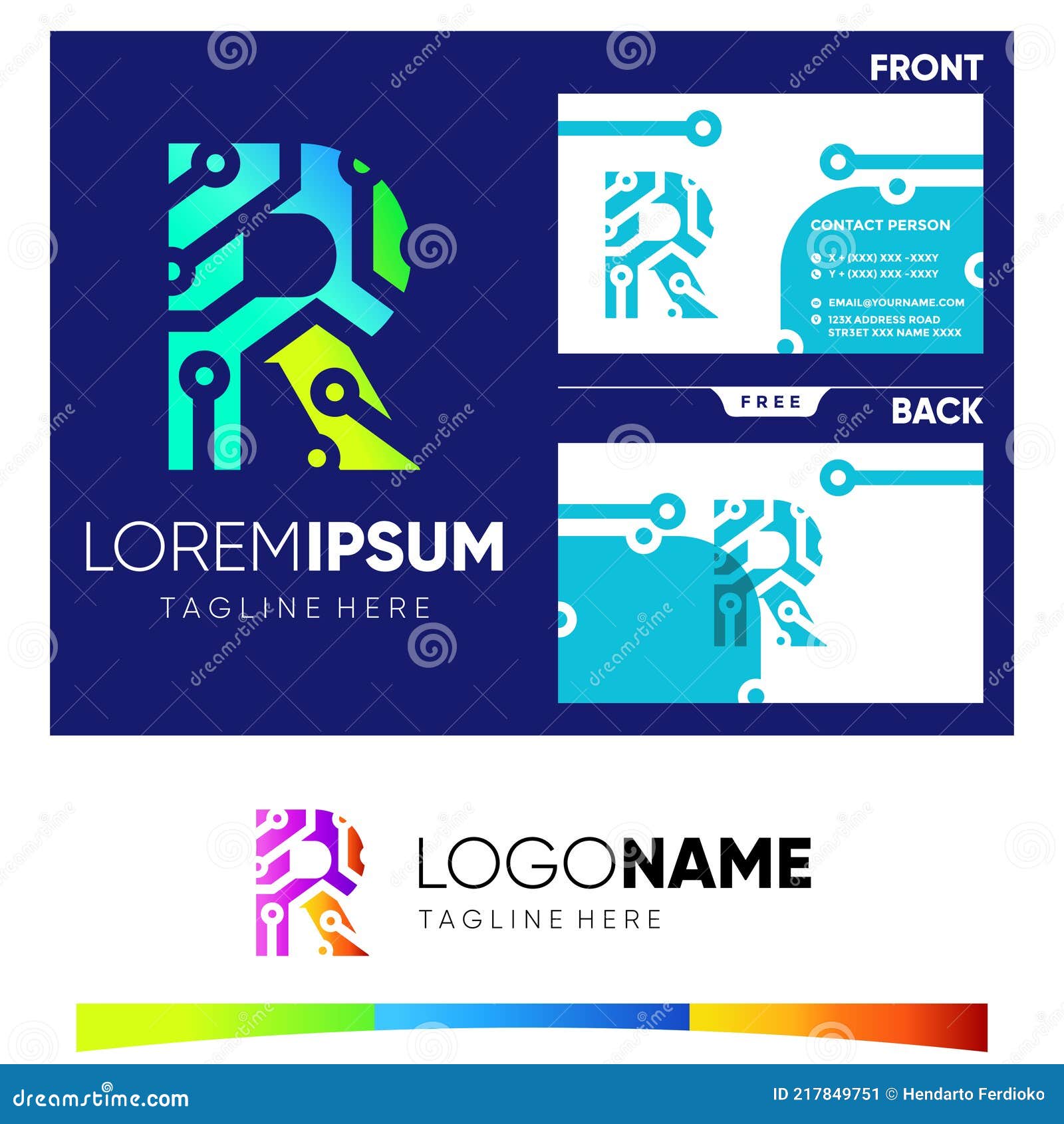 Initial R Letter Tech Logo Design Vector Graphic Stock Vector ...