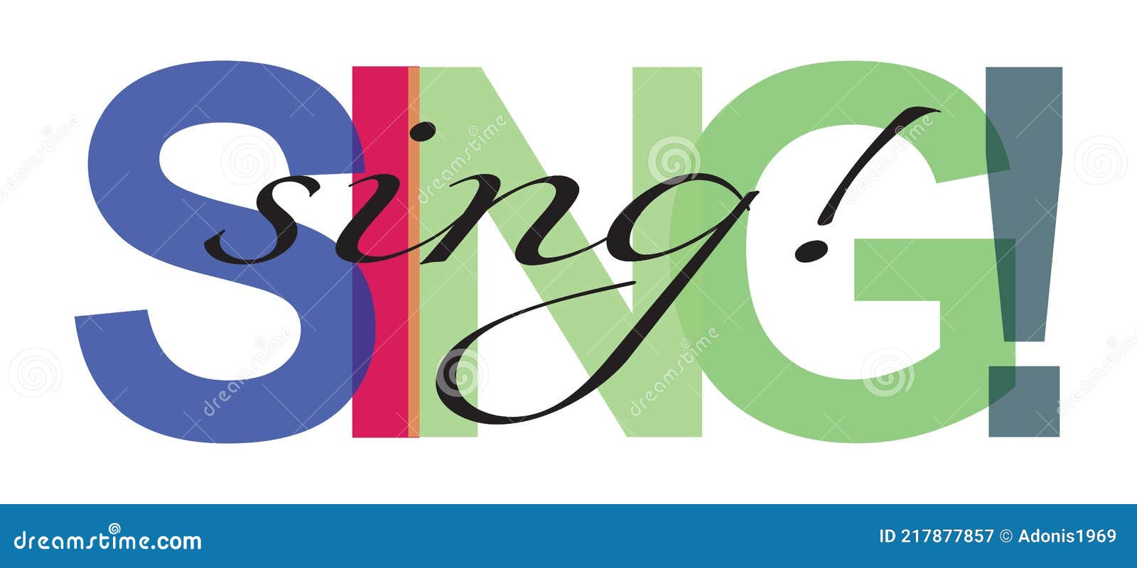 Sing colorful letters stock illustration. Illustration of carol - 217877857