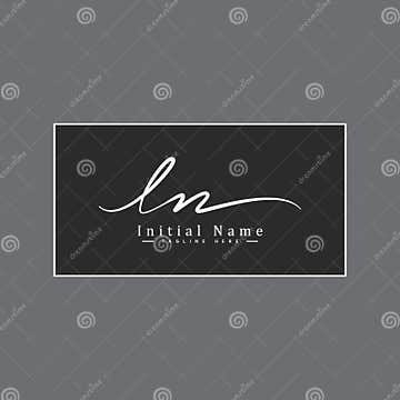 Initial Letter LN Logo - Handwritten Signature Style Logo Stock Vector ...