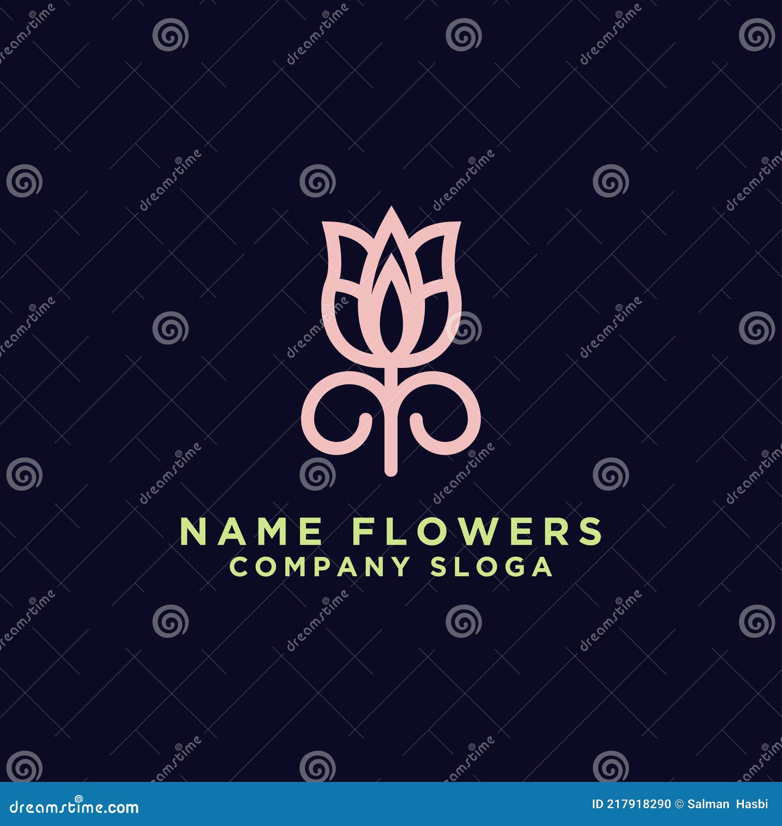 Template Beautiful Flower Logo Design. Stock Vector - Illustration of ...