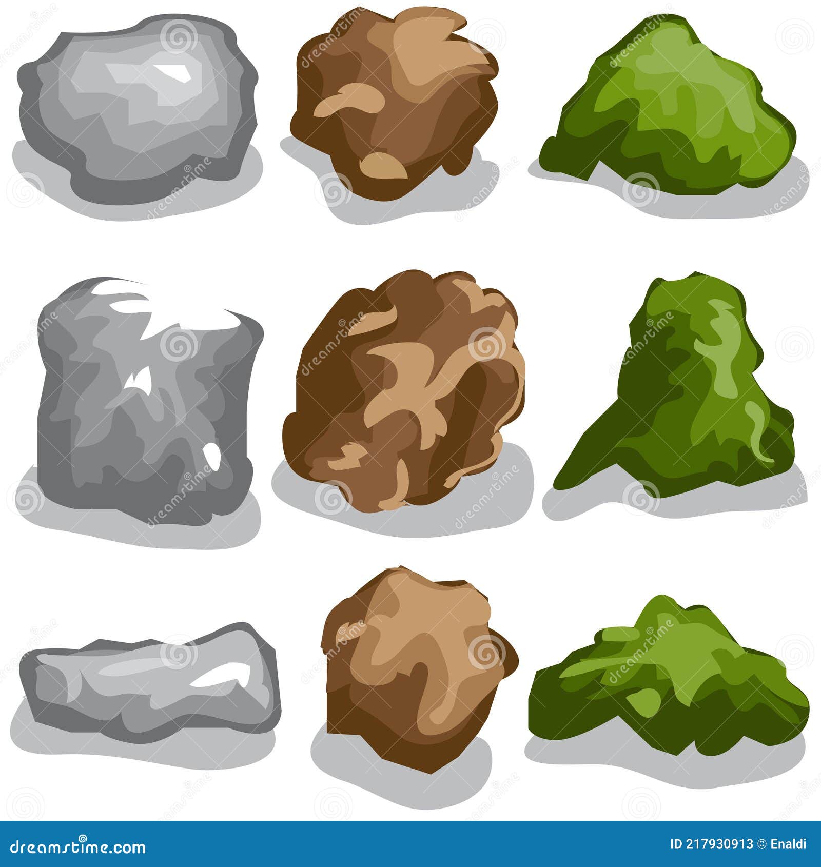 Rock and Stone Design Element Set Stock Vector - Illustration of solid ...
