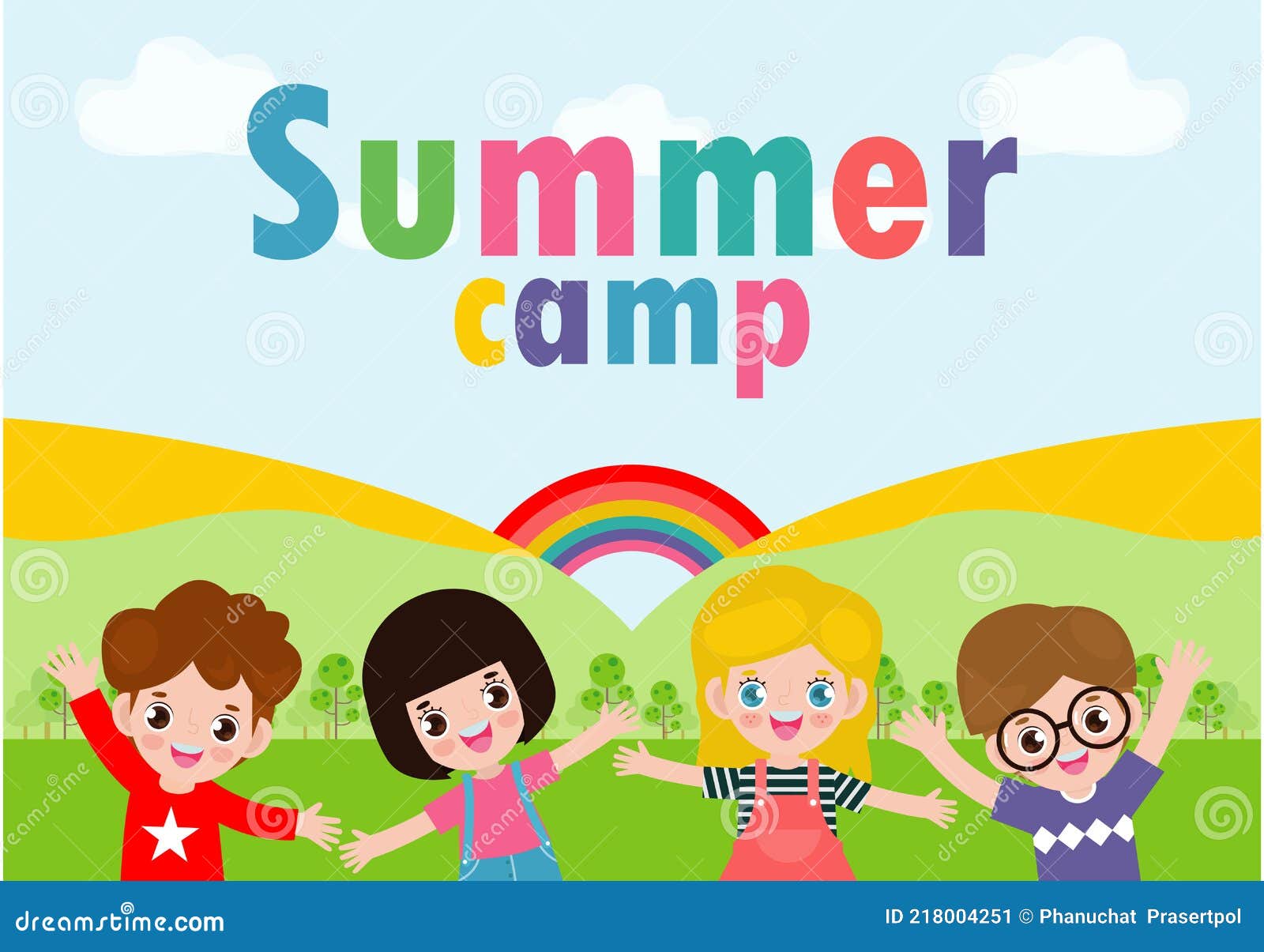 Kids Summer Camp Background Education Template for Advertising Brochure ...