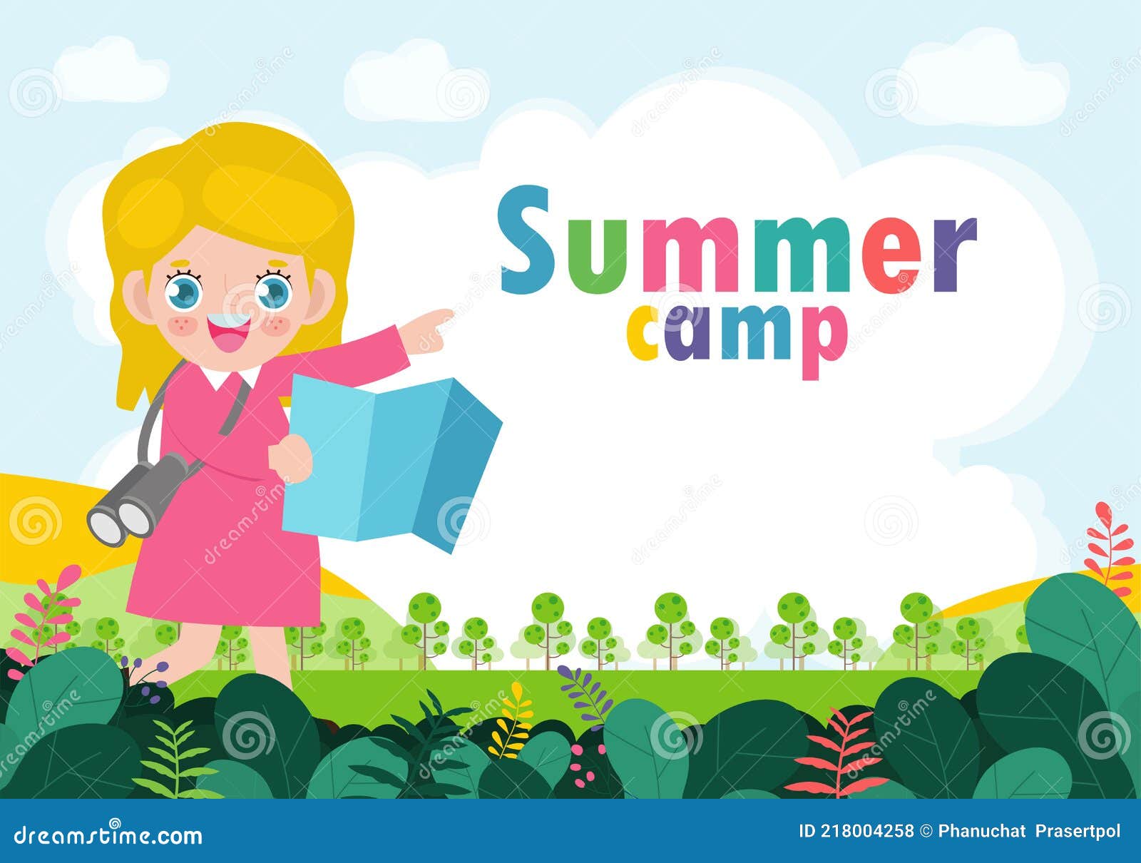 Kids Summer Camp Background Education Template for Advertising Brochure ...