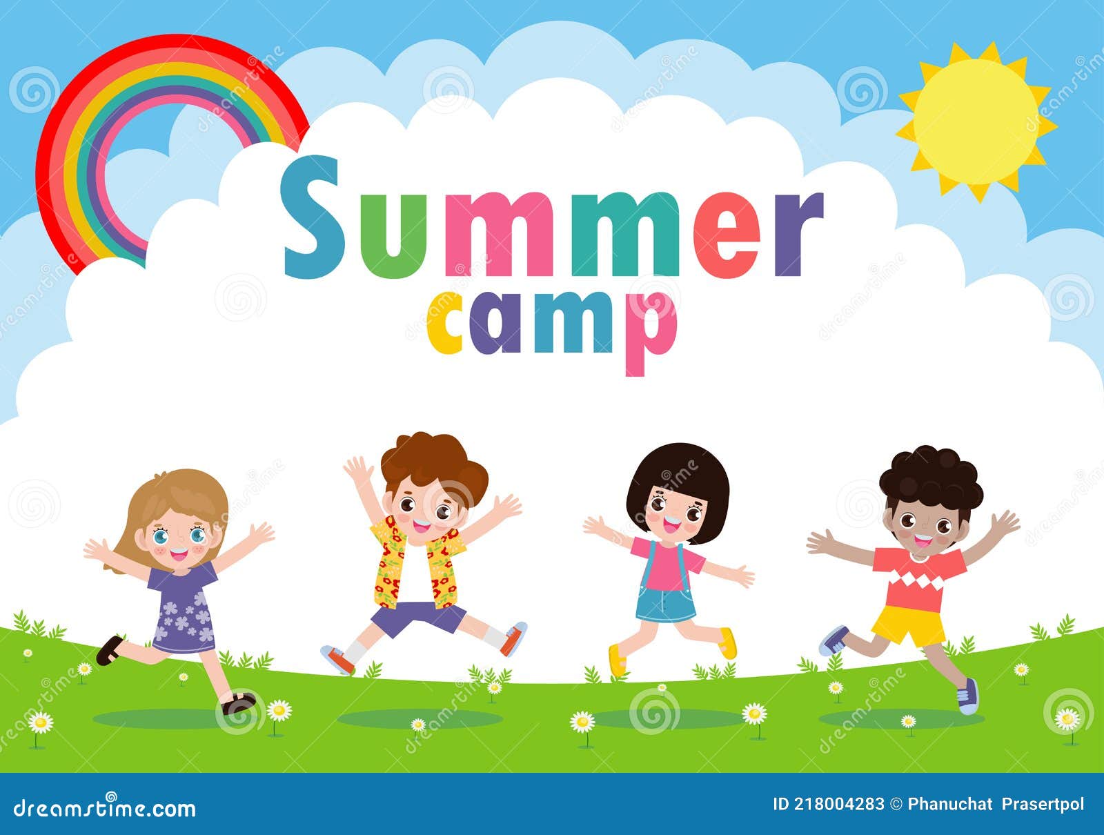Kids Summer Camp Background Education Template for Advertising Brochure ...