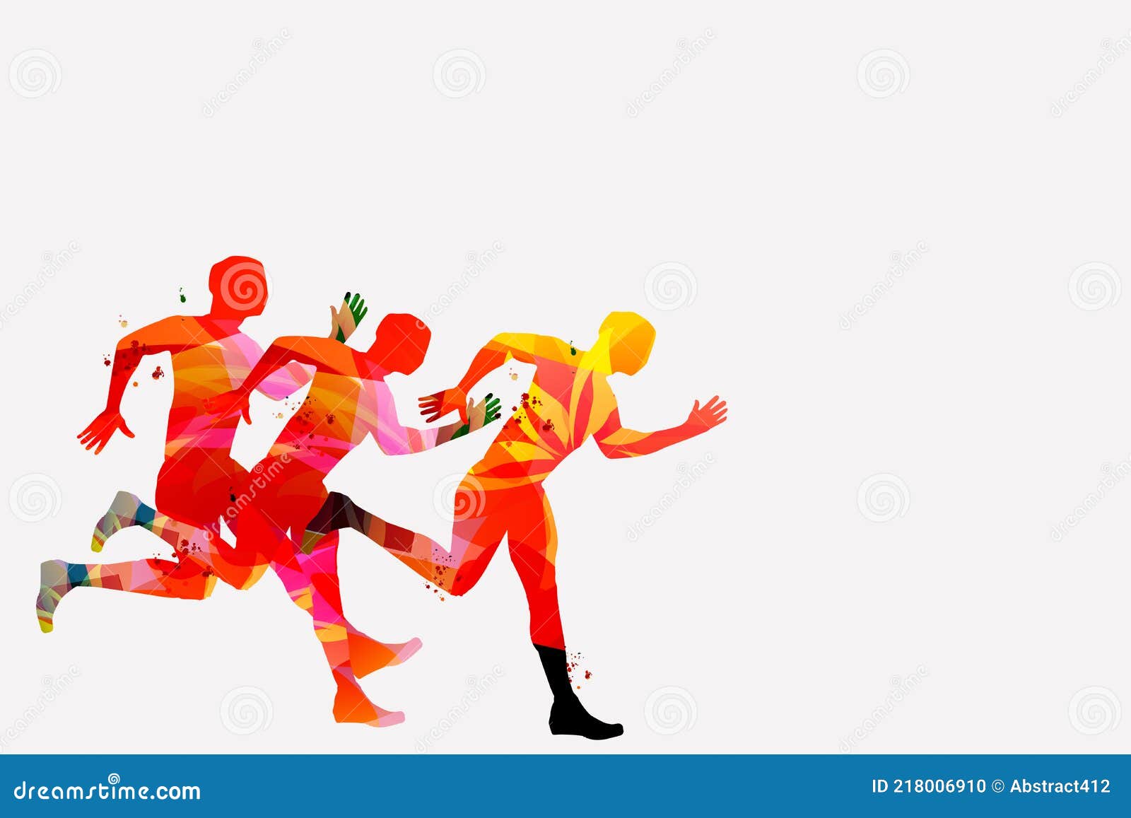 Running People, Marathon Race Poster Vector Illustration. Jogging ...
