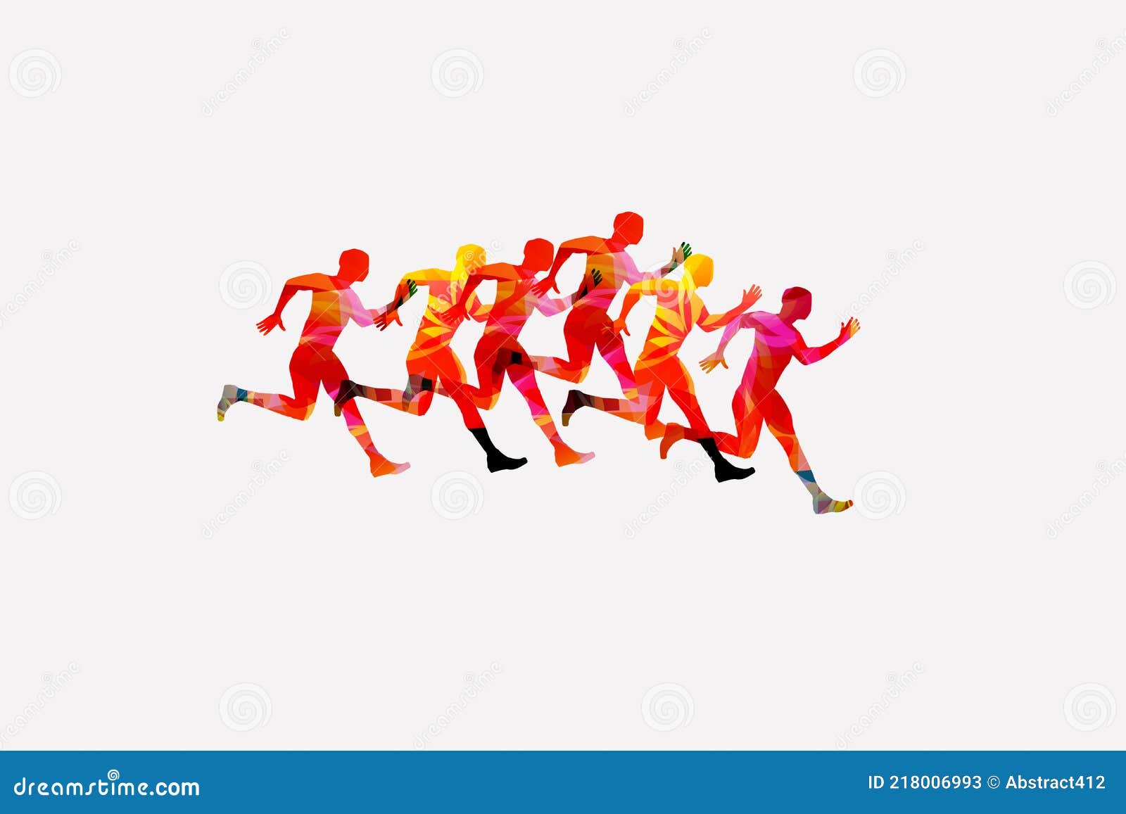 Running People, Marathon Race Poster Vector Illustration. Jogging ...