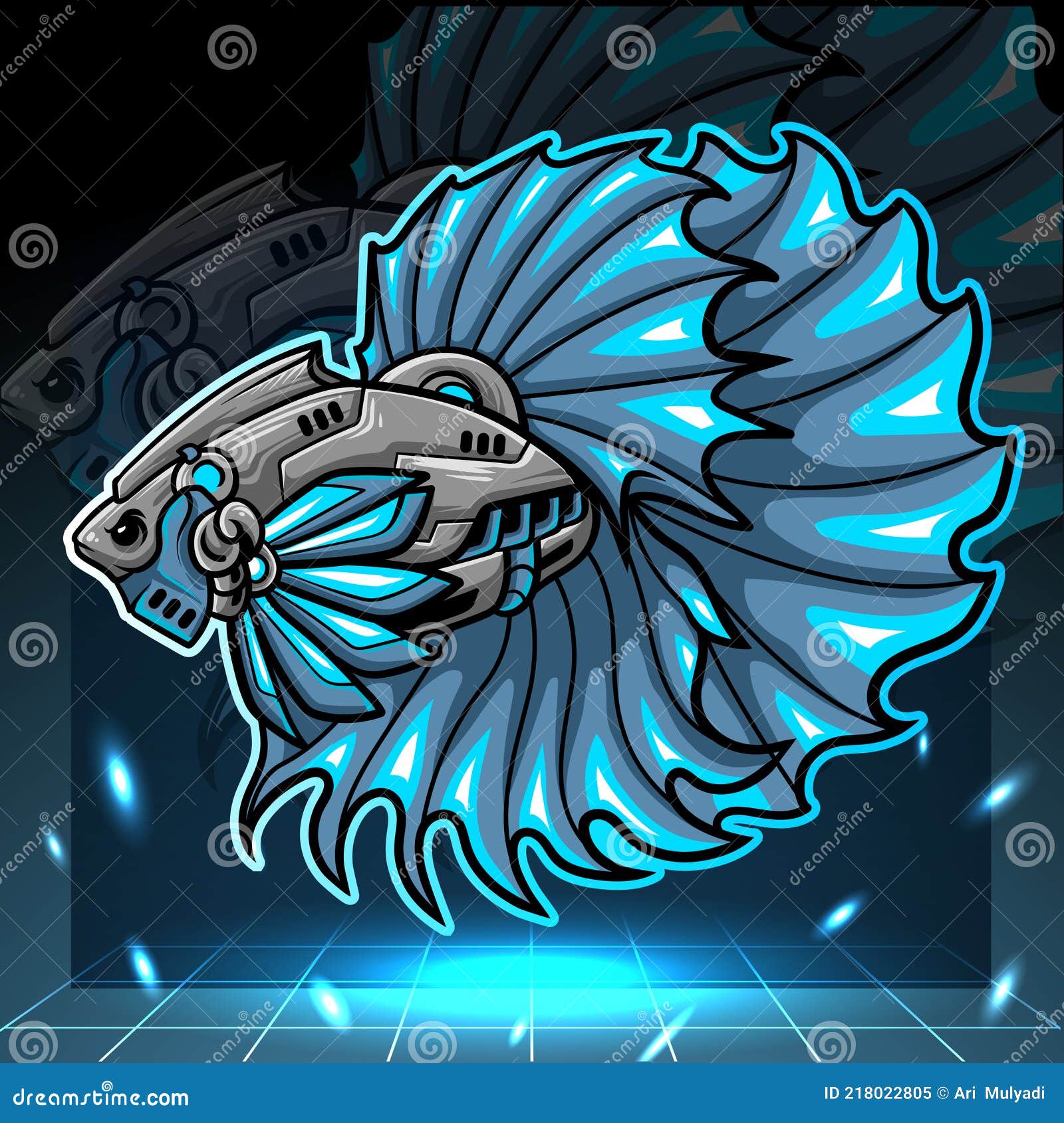 Betta Fish Robot Mascot. Esport Logo Design Stock Vector - Illustration ...