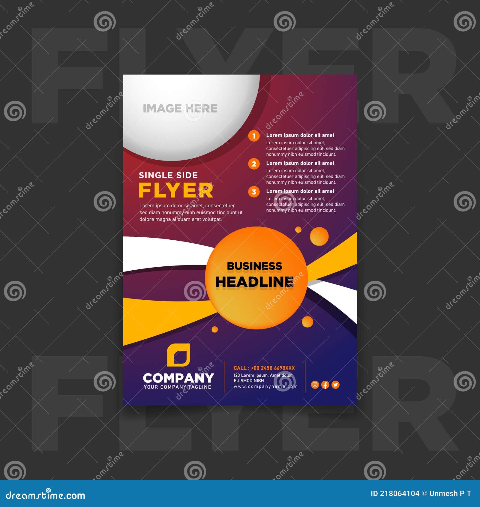 A4 Single Side Flyer Vector Templates Stock Vector - Illustration of ...