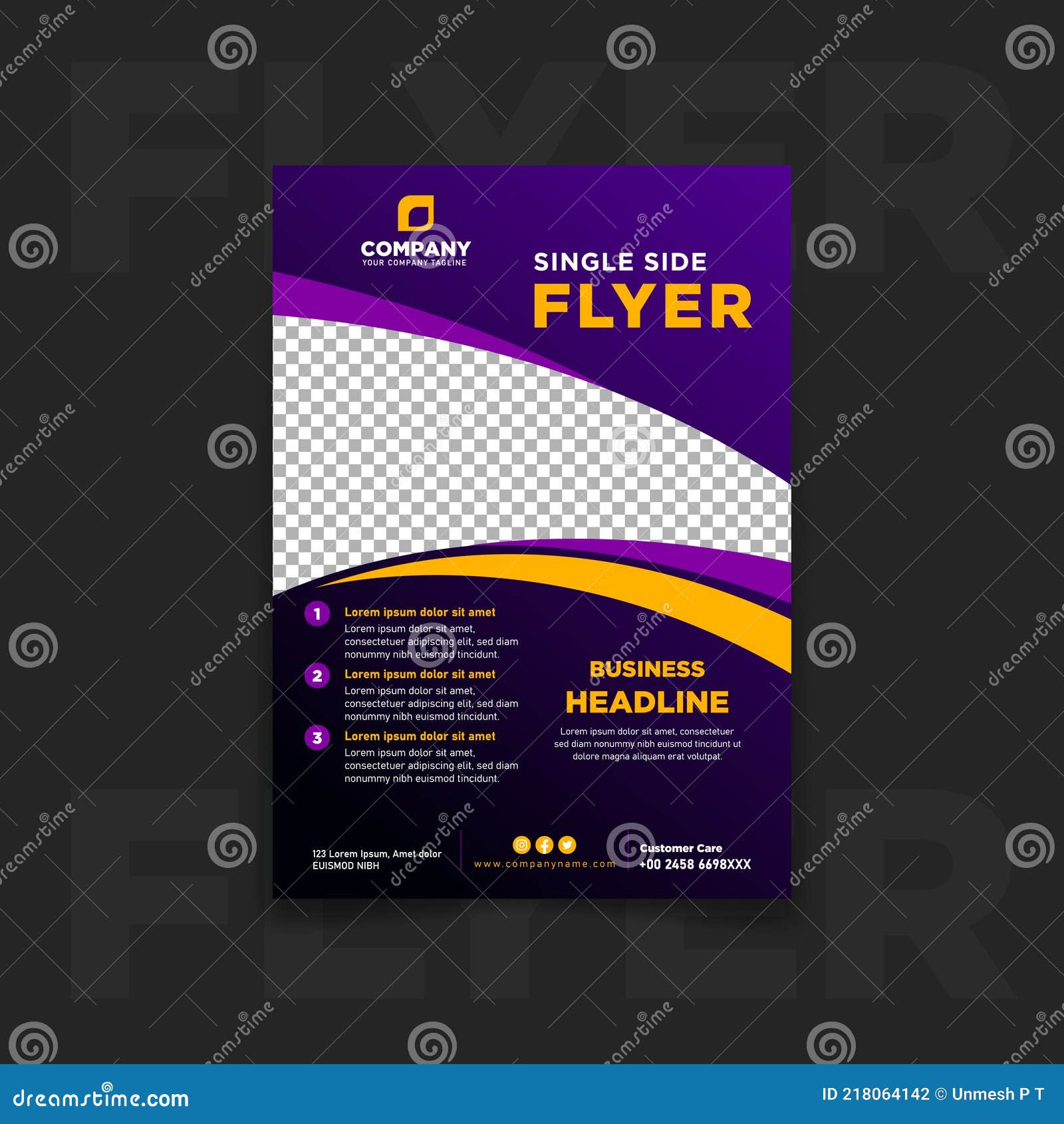 A4 Single Side Flyer Vector Templates Stock Vector - Illustration of ...