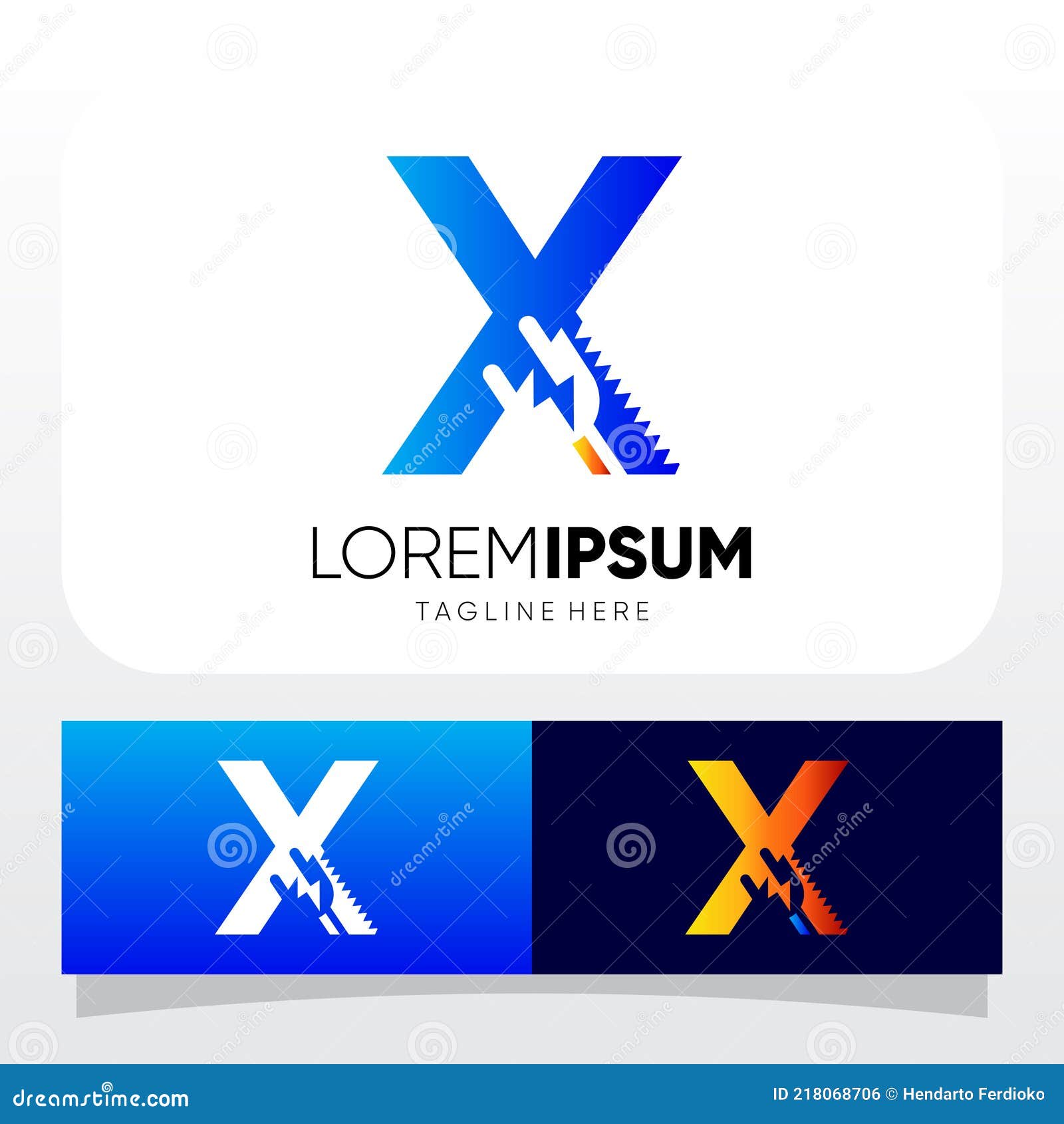 Letter X Power Jack Lightning Electric Logo Design Vector Graphic Stock ...