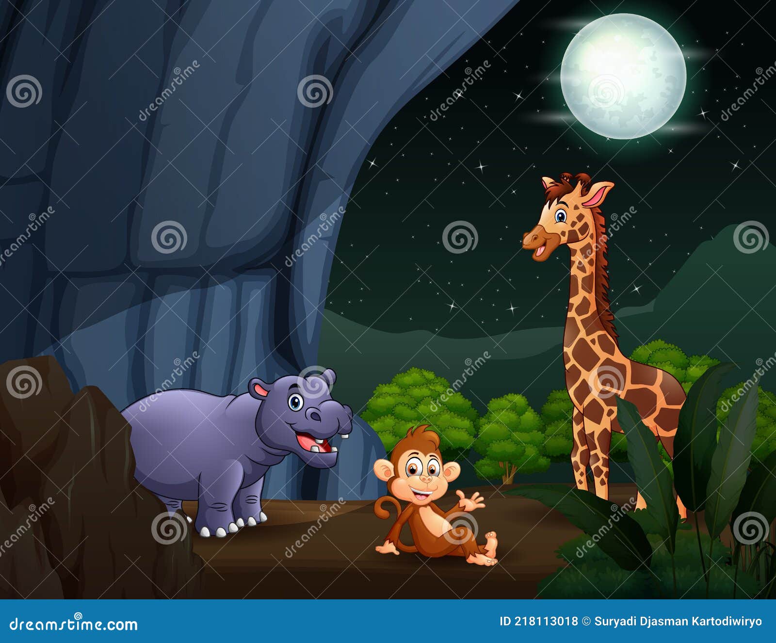 Wild Animals Living in the Cave Stock Vector - Illustration of caves ...