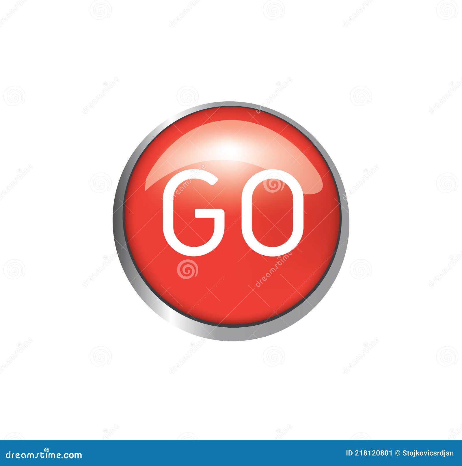 Red go button stock vector. Illustration of computer - 218120801