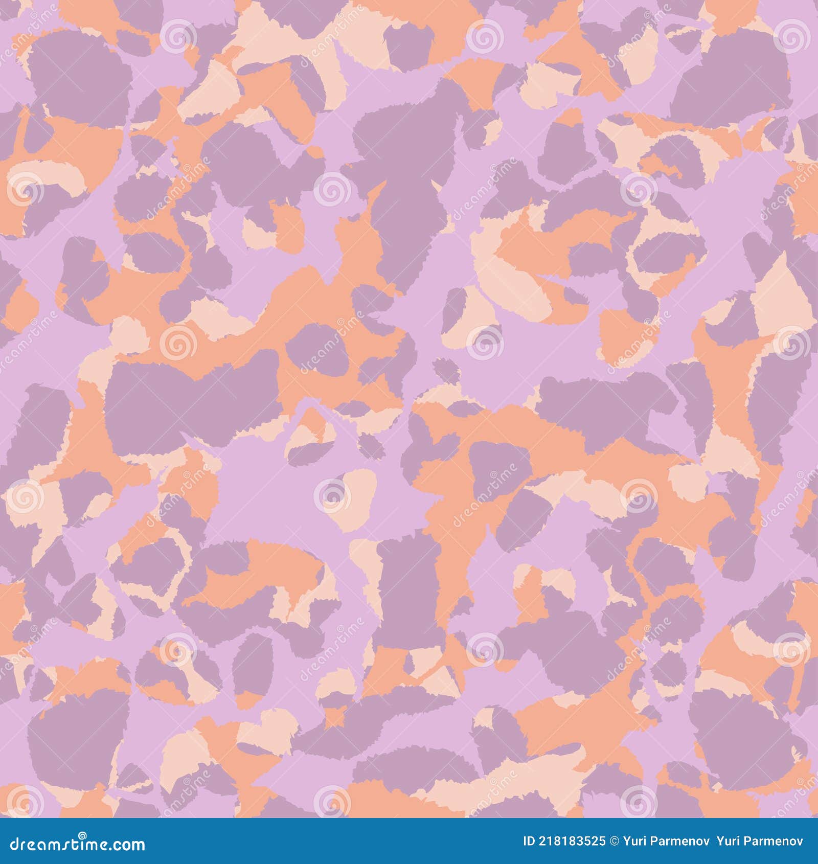 Vector Tie Dye Camo Style. Abstract Pastel Orange Pink Color Seamless ...