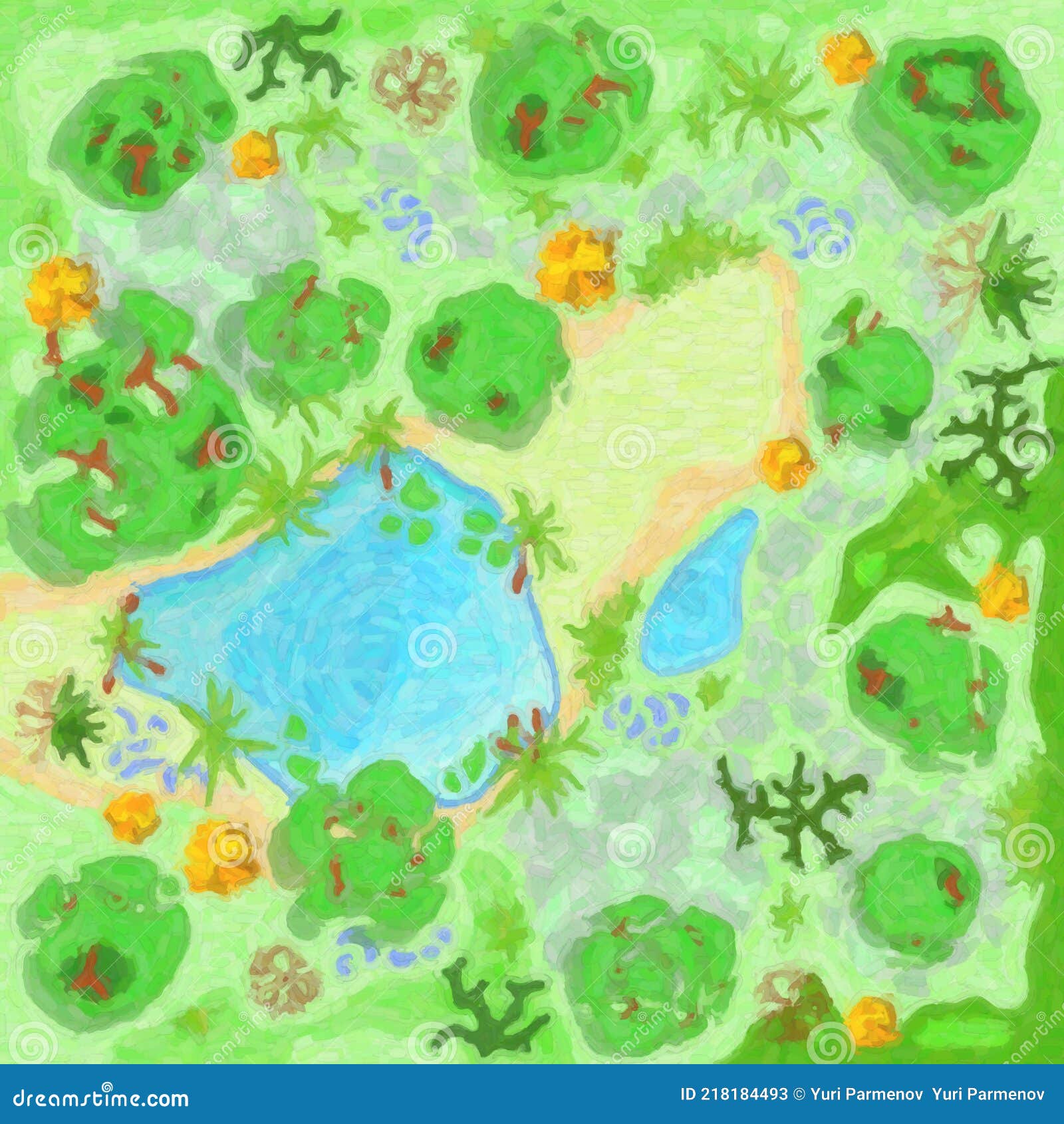 Site Improvement Landscape and Tourist Camp in the Forest. Top View ...