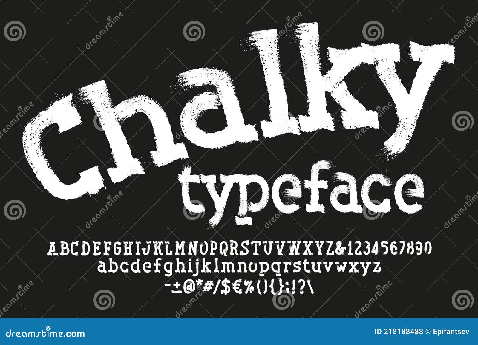 Chalky Letters Alphabet Font. Hand Drawn Letters, Numbers And Symbols ...