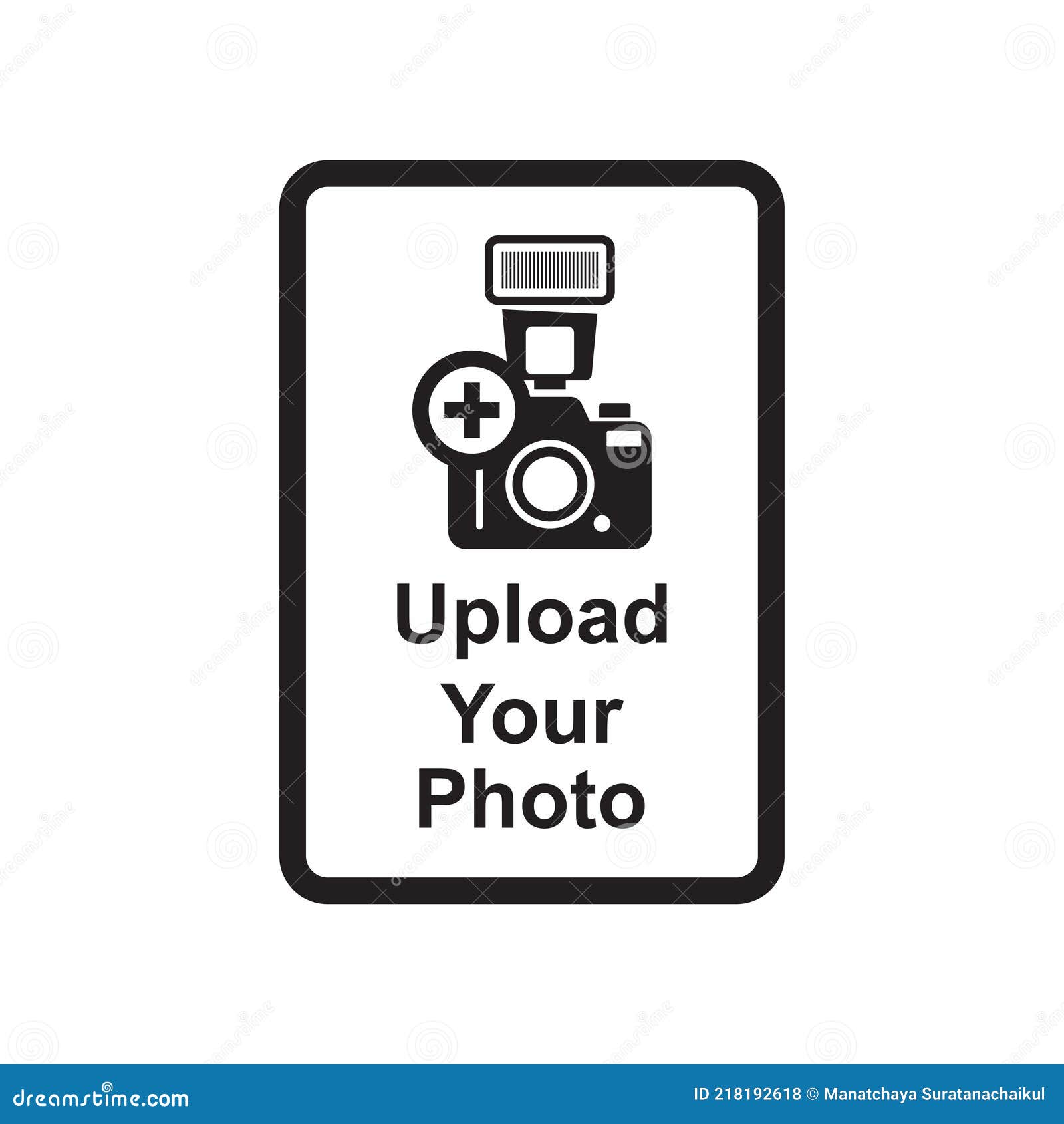 Upload Your Photo Icon Set. Camera Sign. Uploading Picture On Cloud ...
