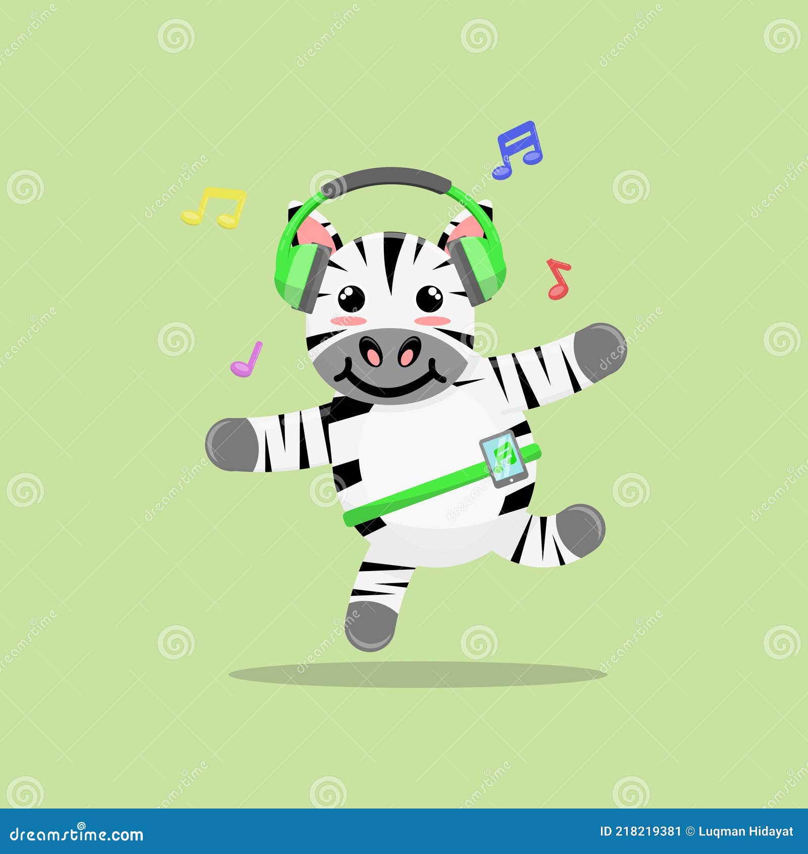 Illustration Vector Graphic Cartoon of Cute Zebra Dancing while ...