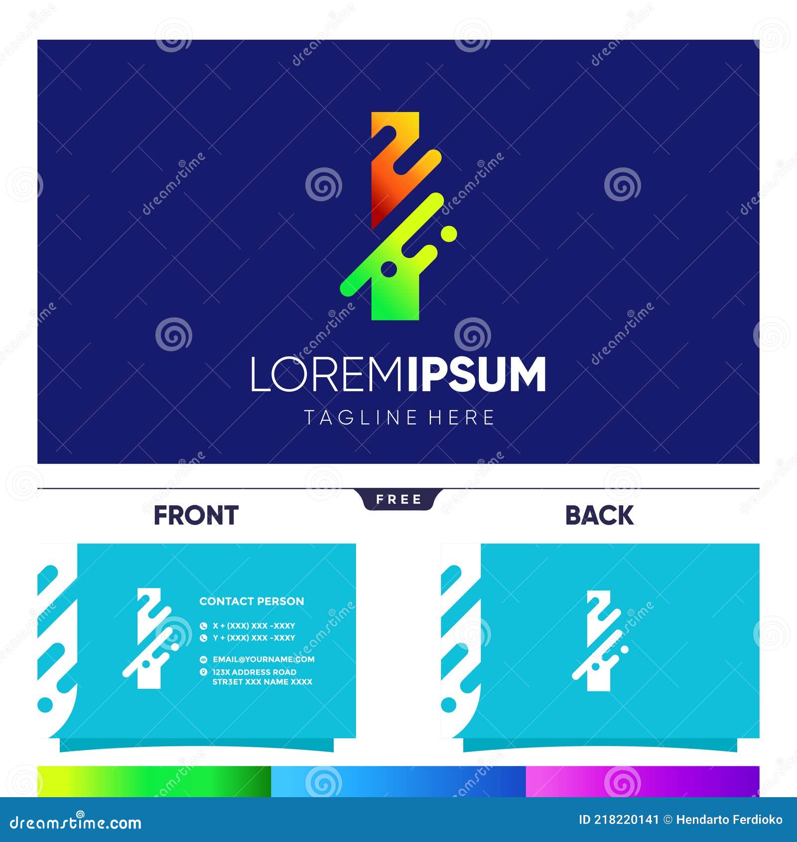 Initial I Letter Tech Logo Design and Business Card Vector Graphic ...