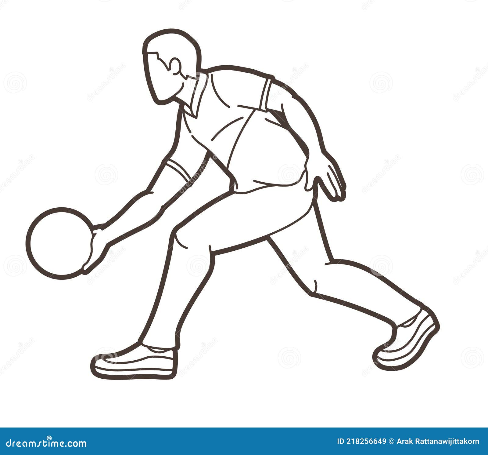 Bowling Sport Male Player Pose Cartoon Graphic Vector Stock Vector ...