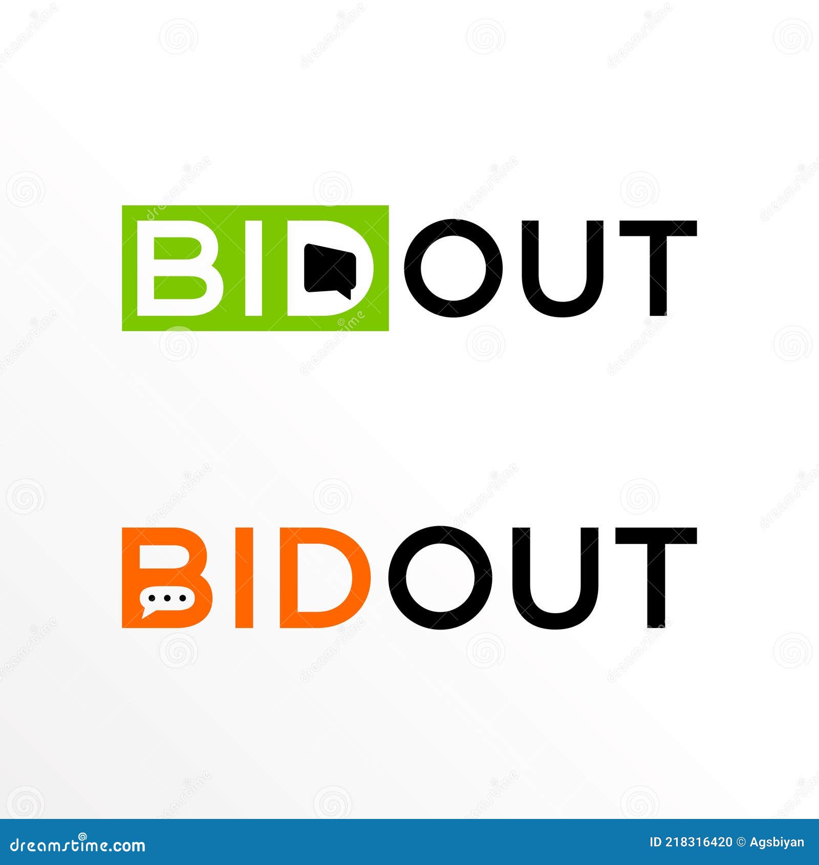 BIDOUT Inscription Logo Free Vector Stock. Conversation Abstract Design ...