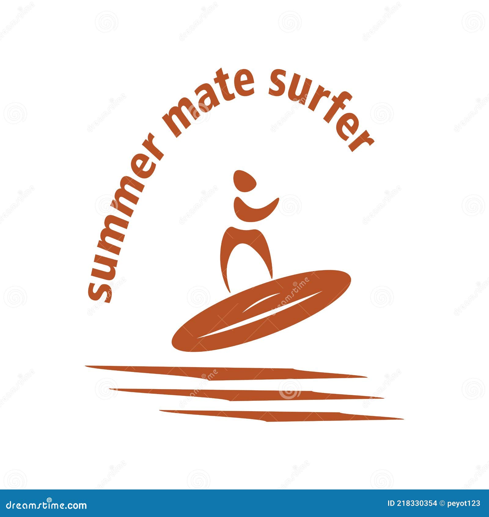 Surfing Simple Logo with Brown Color Stock Vector - Illustration of ...