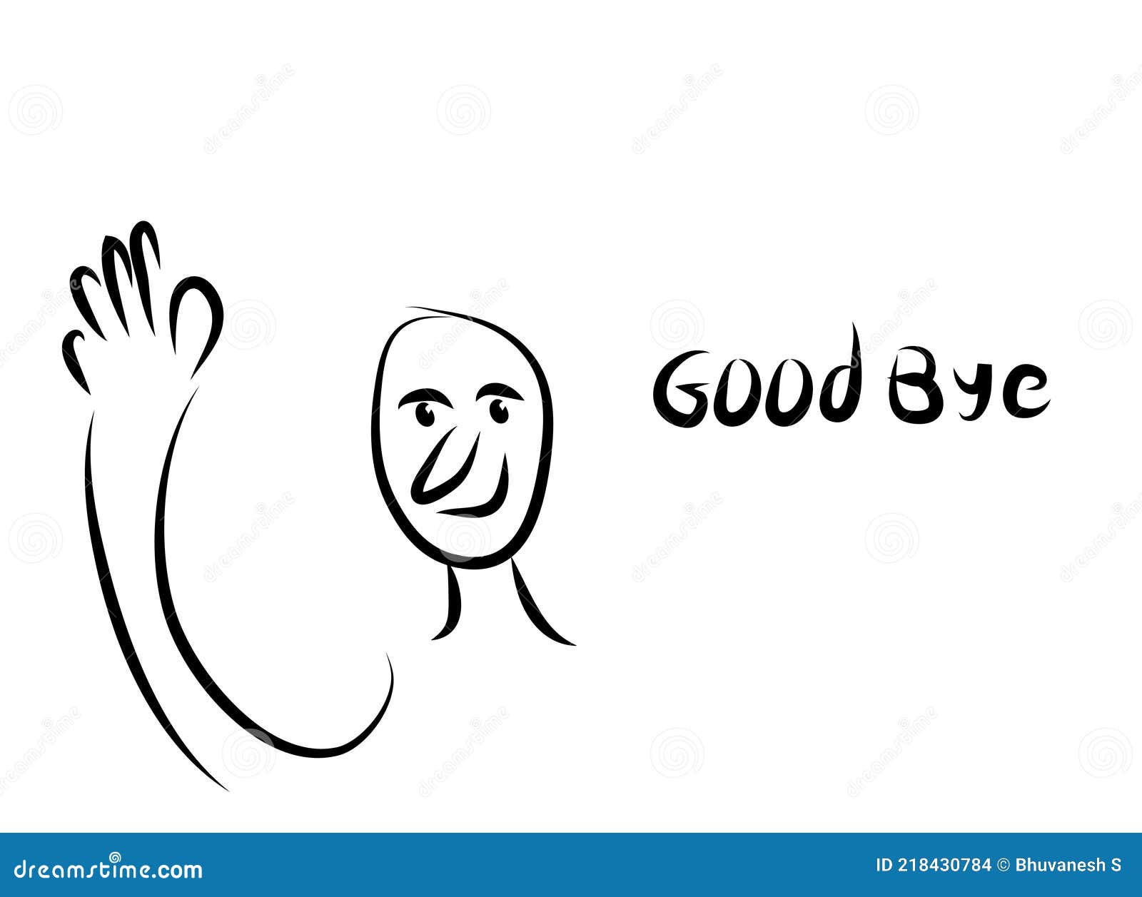 Funny Man Face with Hand Saying Good Bye Stock Vector - Illustration of ...