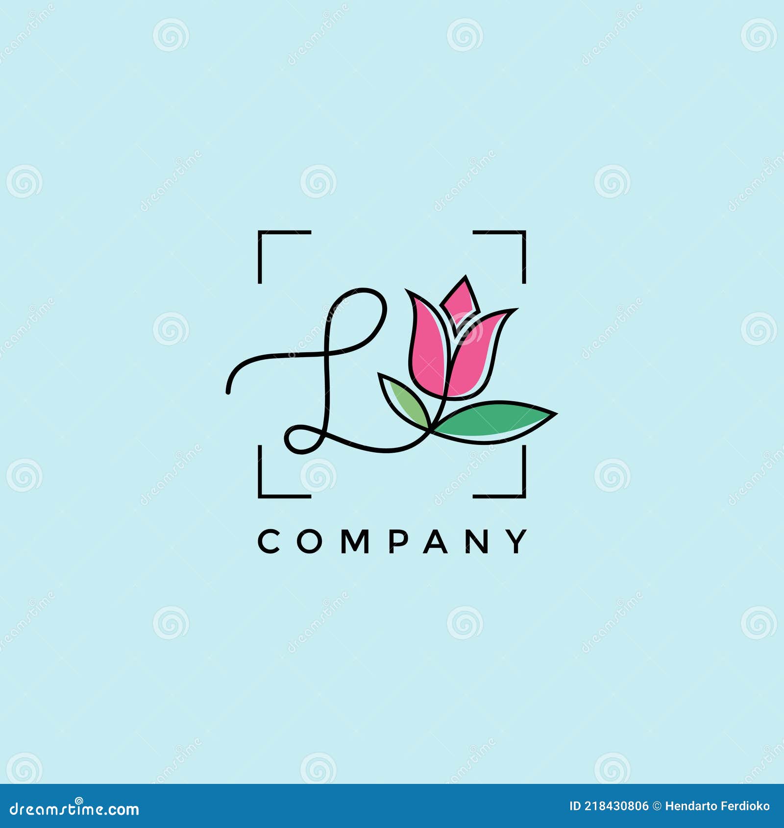 Letter L Beautiful Flower Logo Design Vector Graphic Stock Vector ...