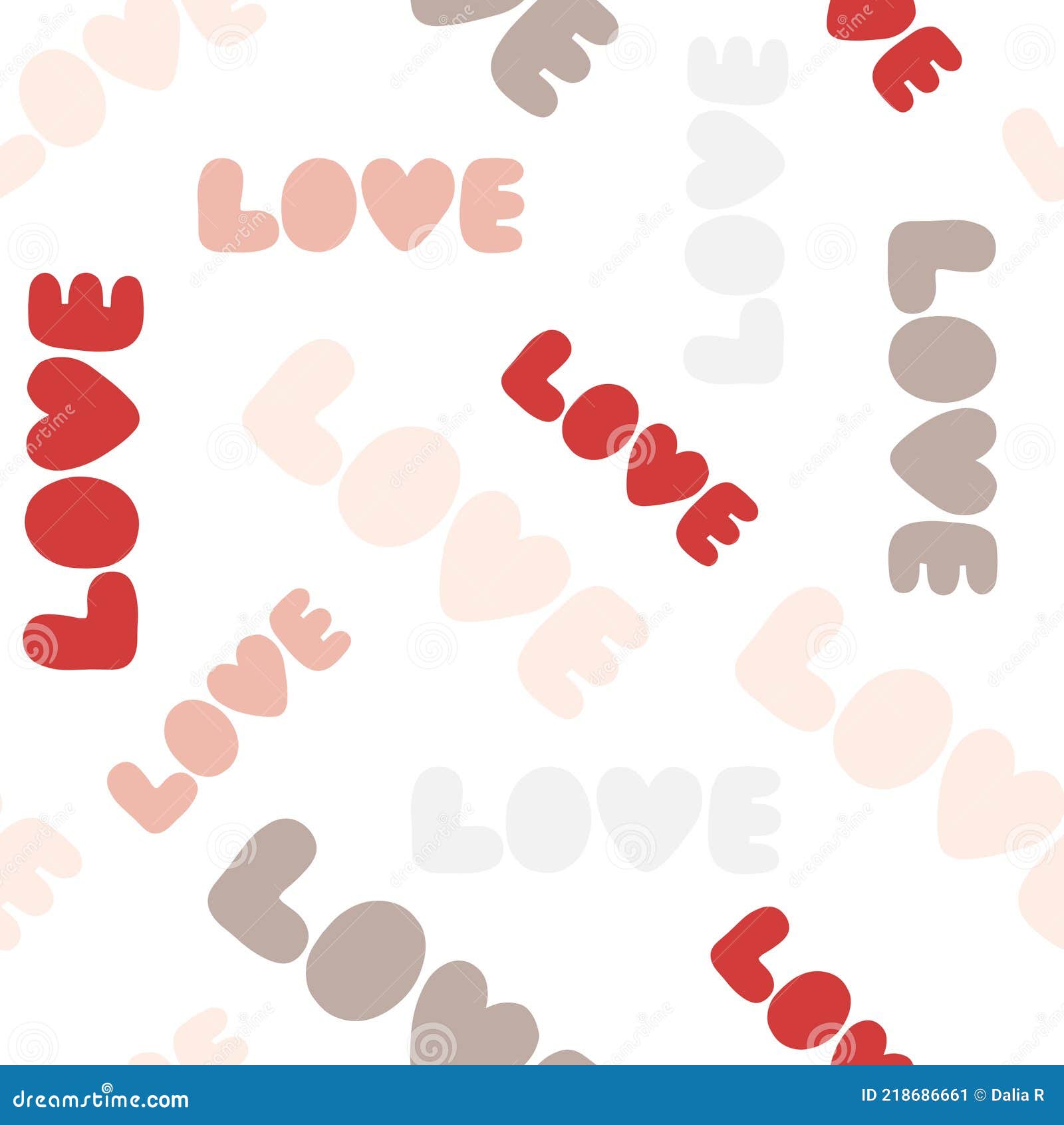 Seamless Background with Lettering LOVE. Stock Vector - Illustration of ...