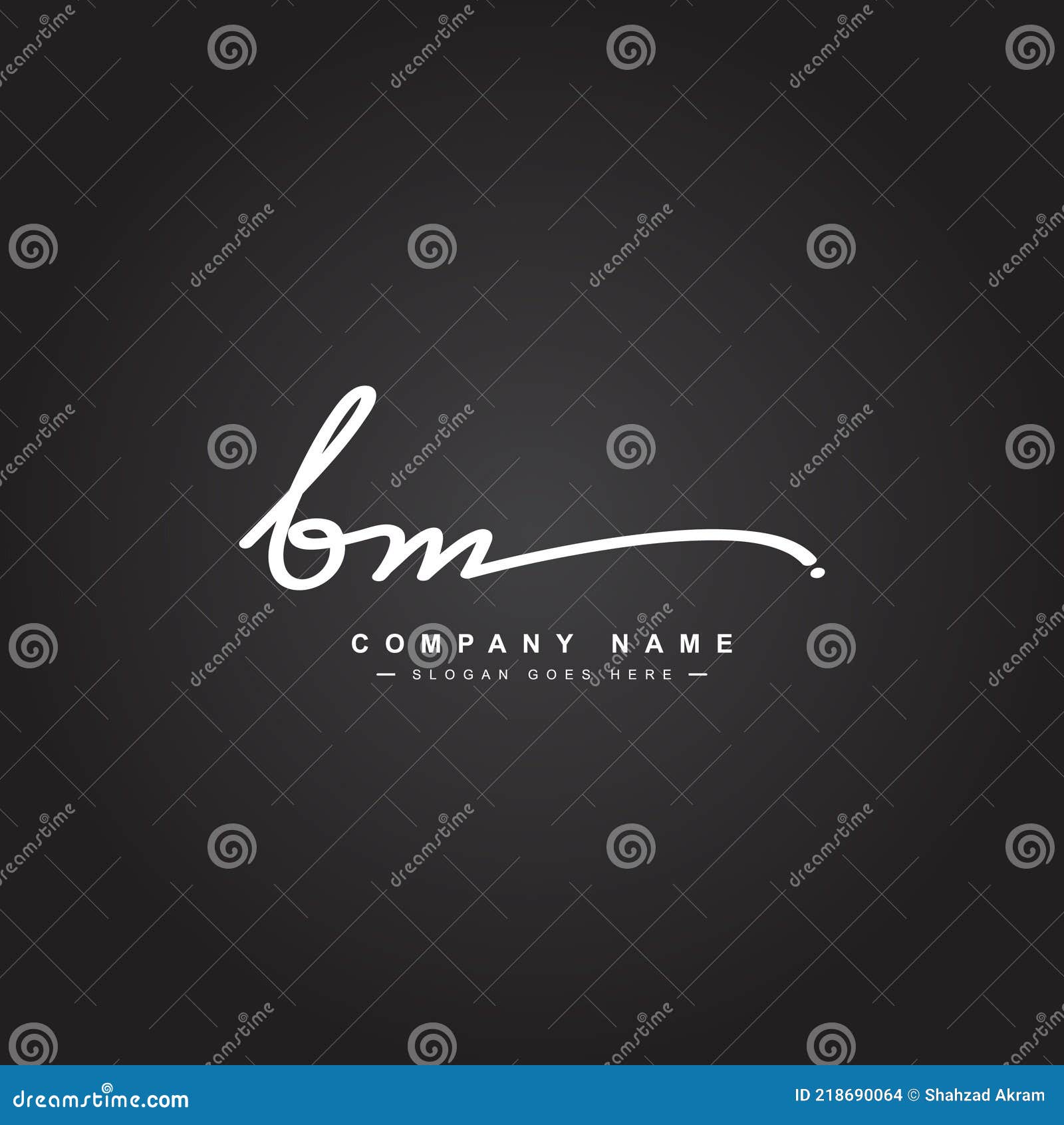Initial Letter BM Logo - Handwritten Signature Logo Stock Vector ...