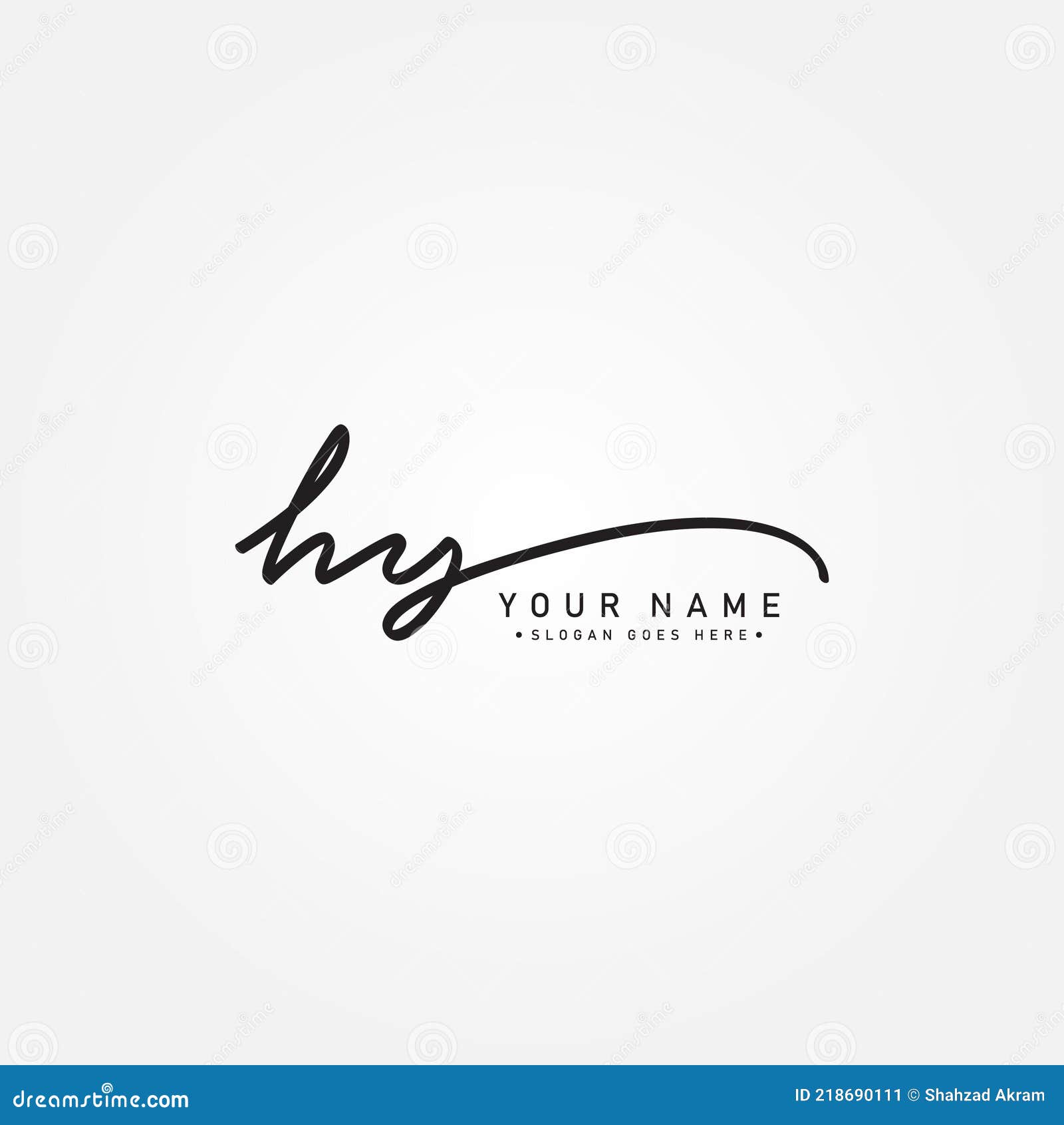 Initial Letter HY Logo - Hand Drawn Signature Style Logo Stock Vector ...