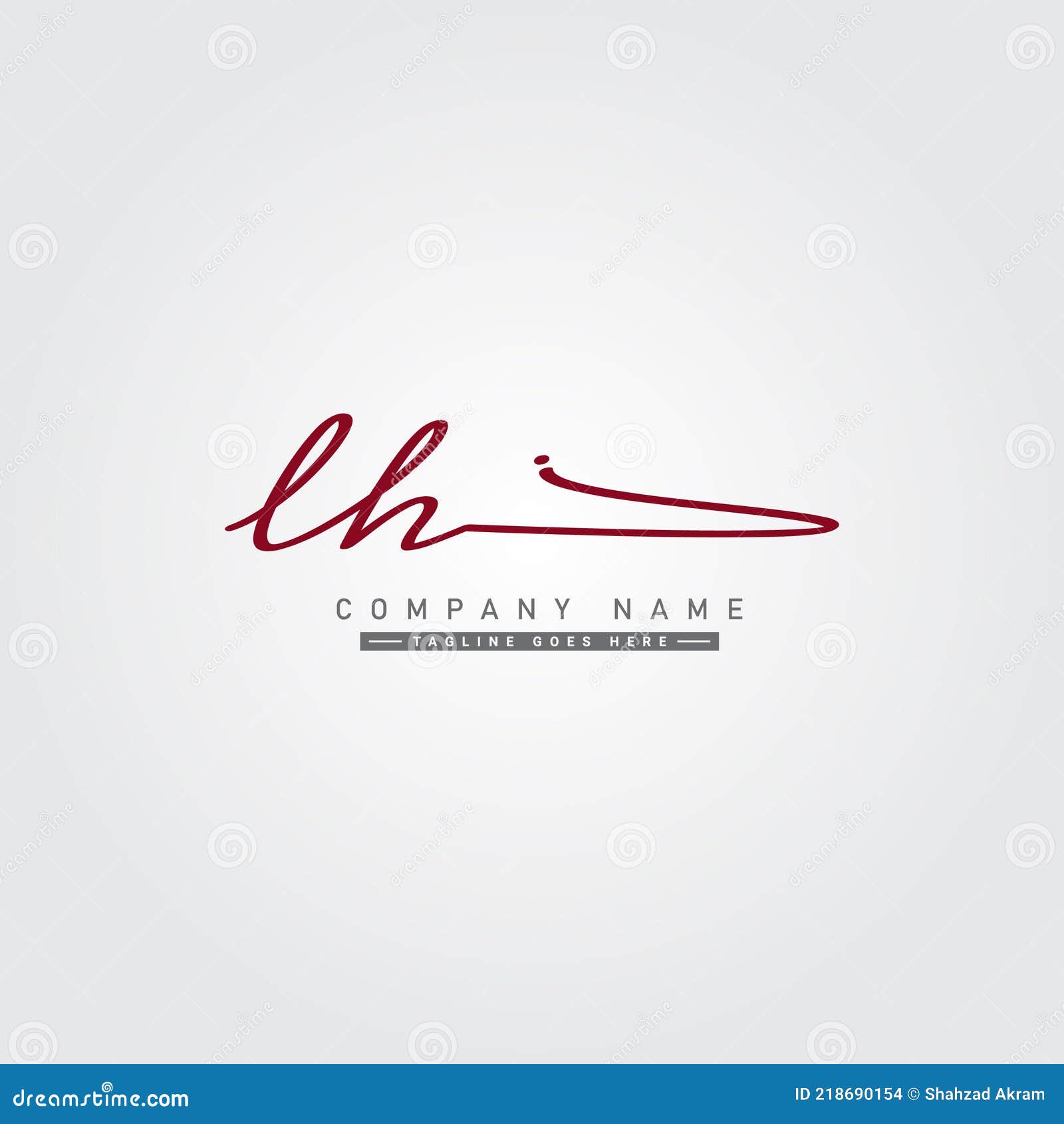 Initial Letter LH Logo - Hand Drawn Signature Logo Stock Vector ...