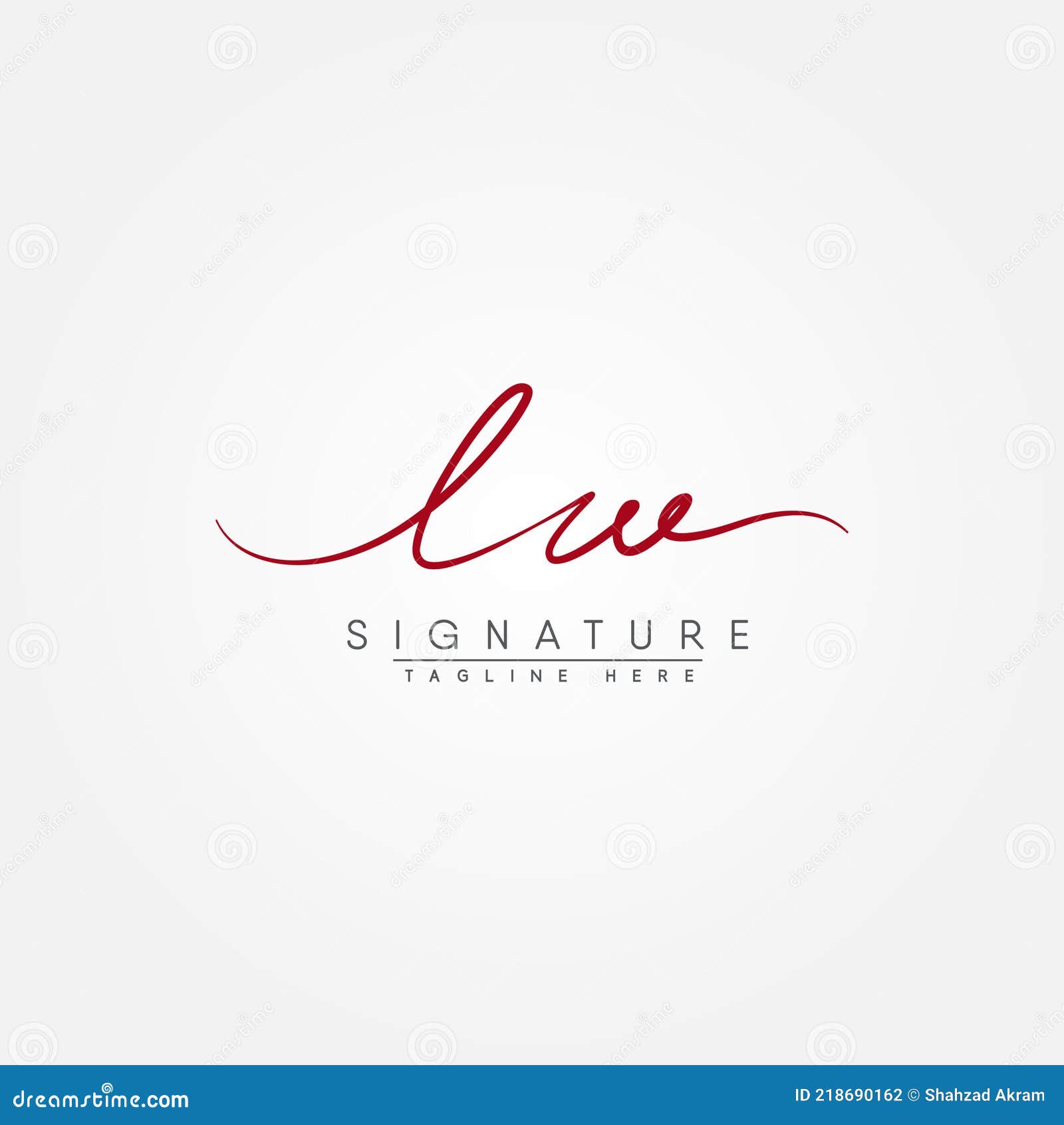 Initial Letter LW Logo - Handwritten Signature Logo Stock Vector ...