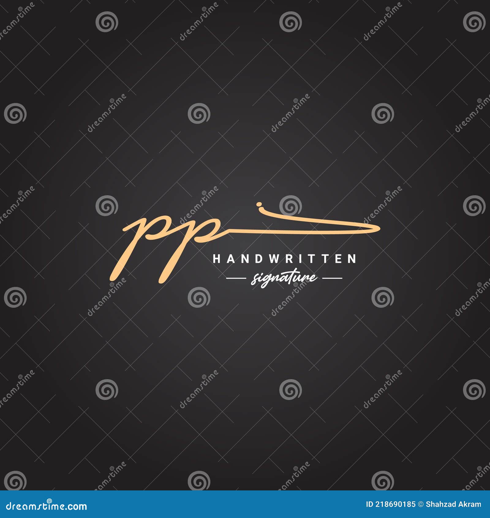 Initial Letter PP Logo - Hand Drawn Signature Logo Stock Vector ...