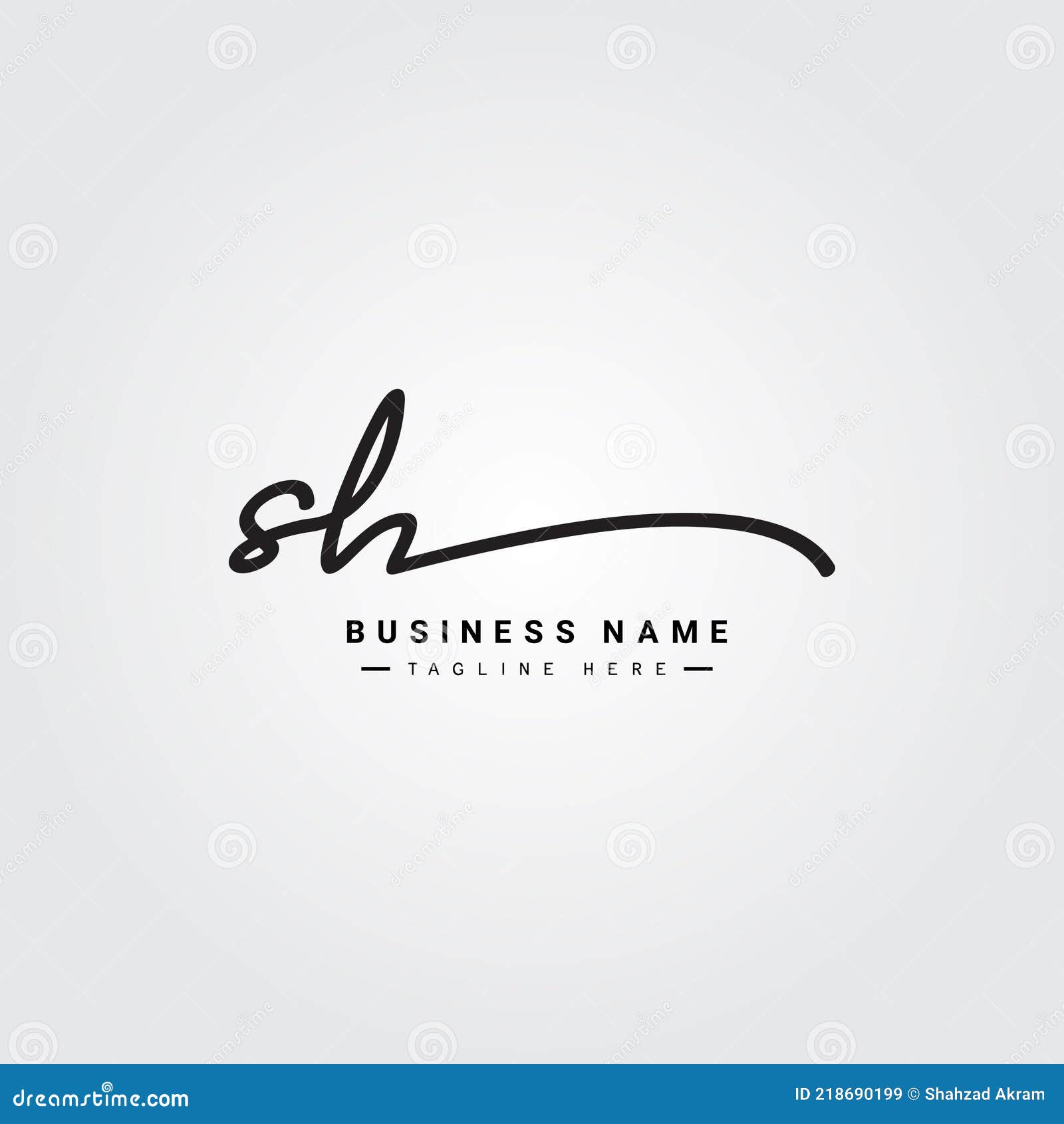 Initial Letter SH Logo - Hand Drawn Signature Logo Stock Vector ...