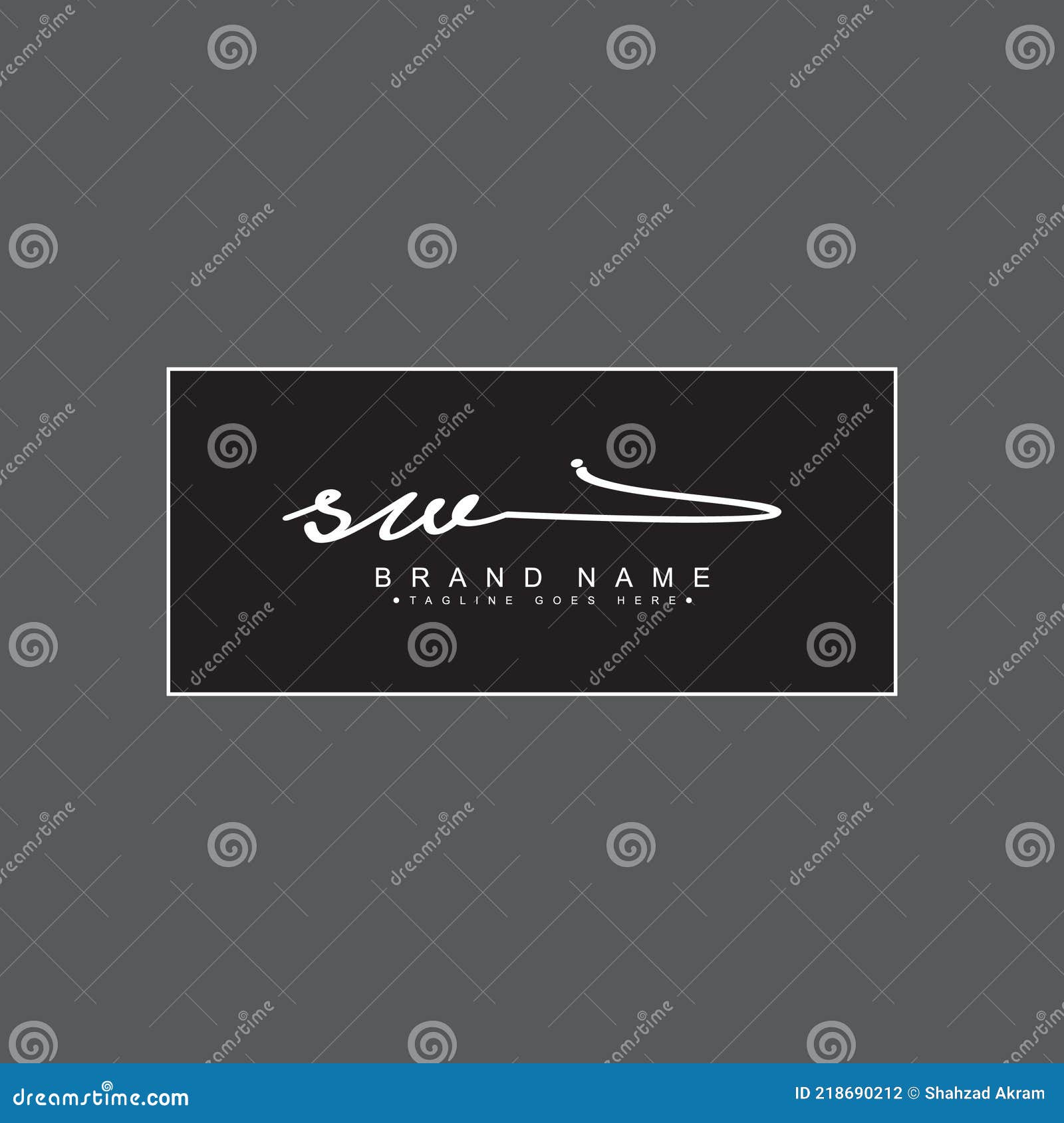 Initial Letter SW Logo - Handwritten Signature Logo Stock Vector ...