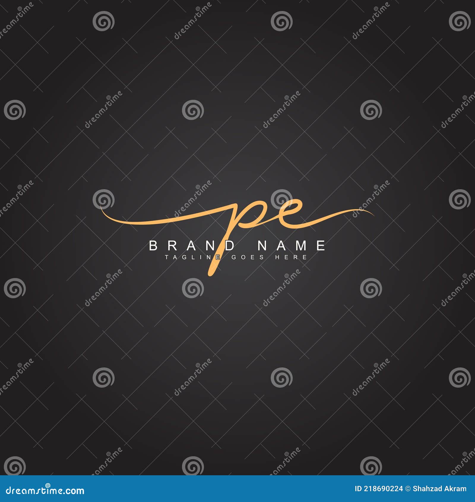 Initial Letter PE Logo - Hand Drawn Signature Logo Stock Vector ...