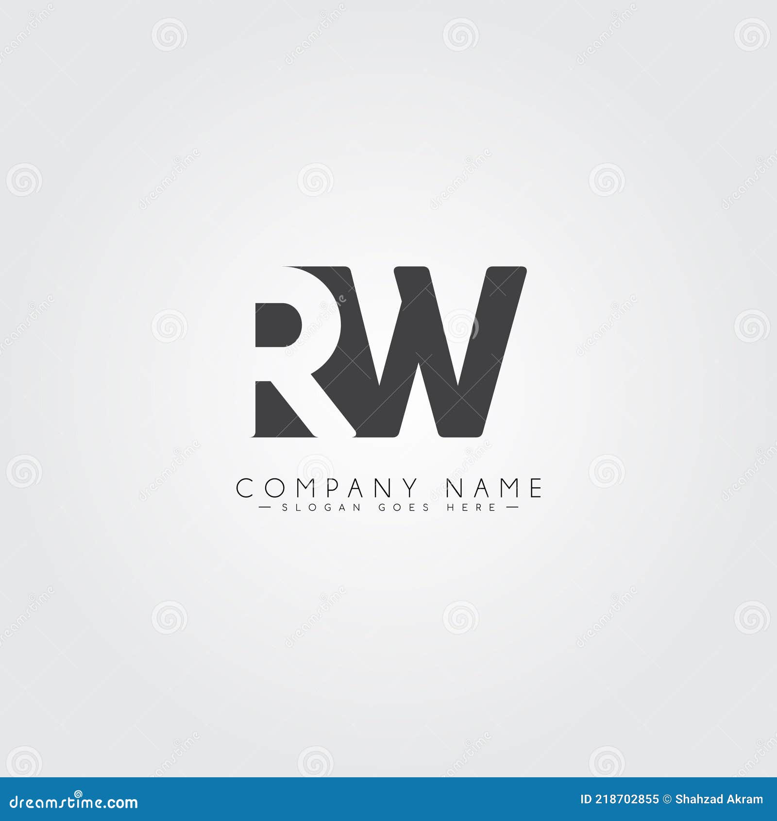 Initial Letter RW Logo - Simple Business Logo for Alphabet R and W ...