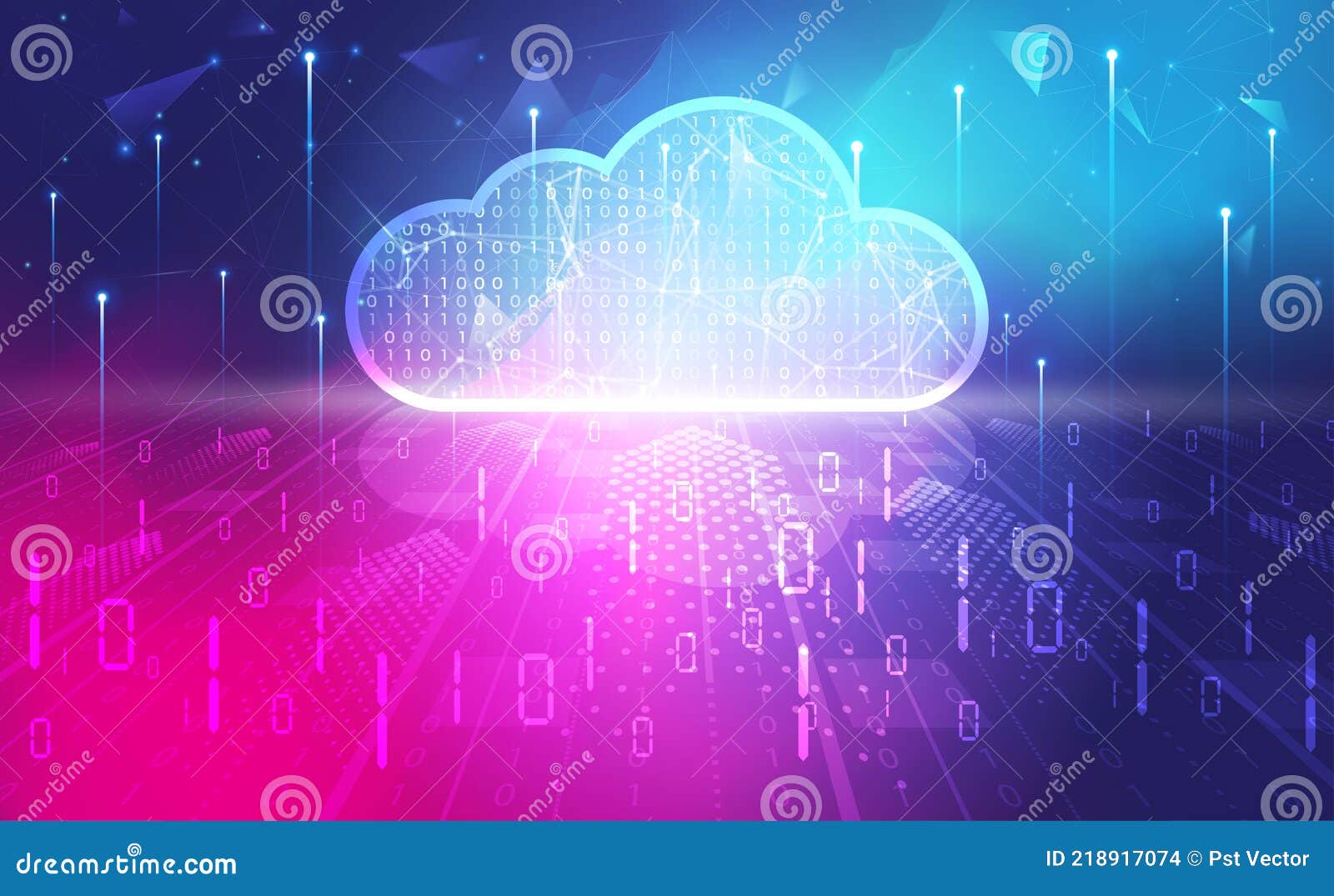 Cloud Computing Abstract Background Concept, Digital Technology Banner ...