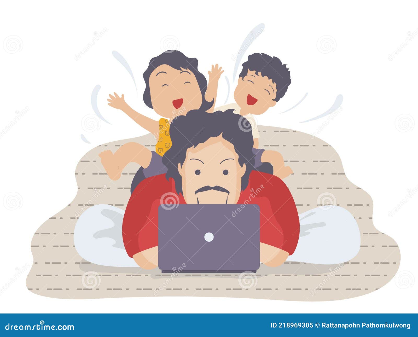 Father And Son Busy With Daily Chores, Cartoon Vector Illustration ...