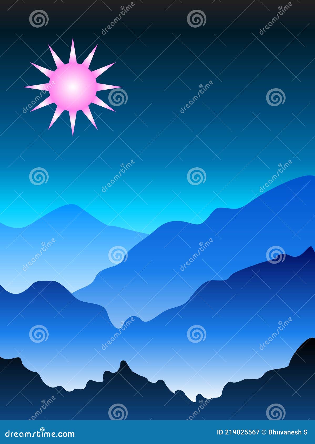 Landscape Design Concept of Nature Drawing Stock Vector - Illustration ...