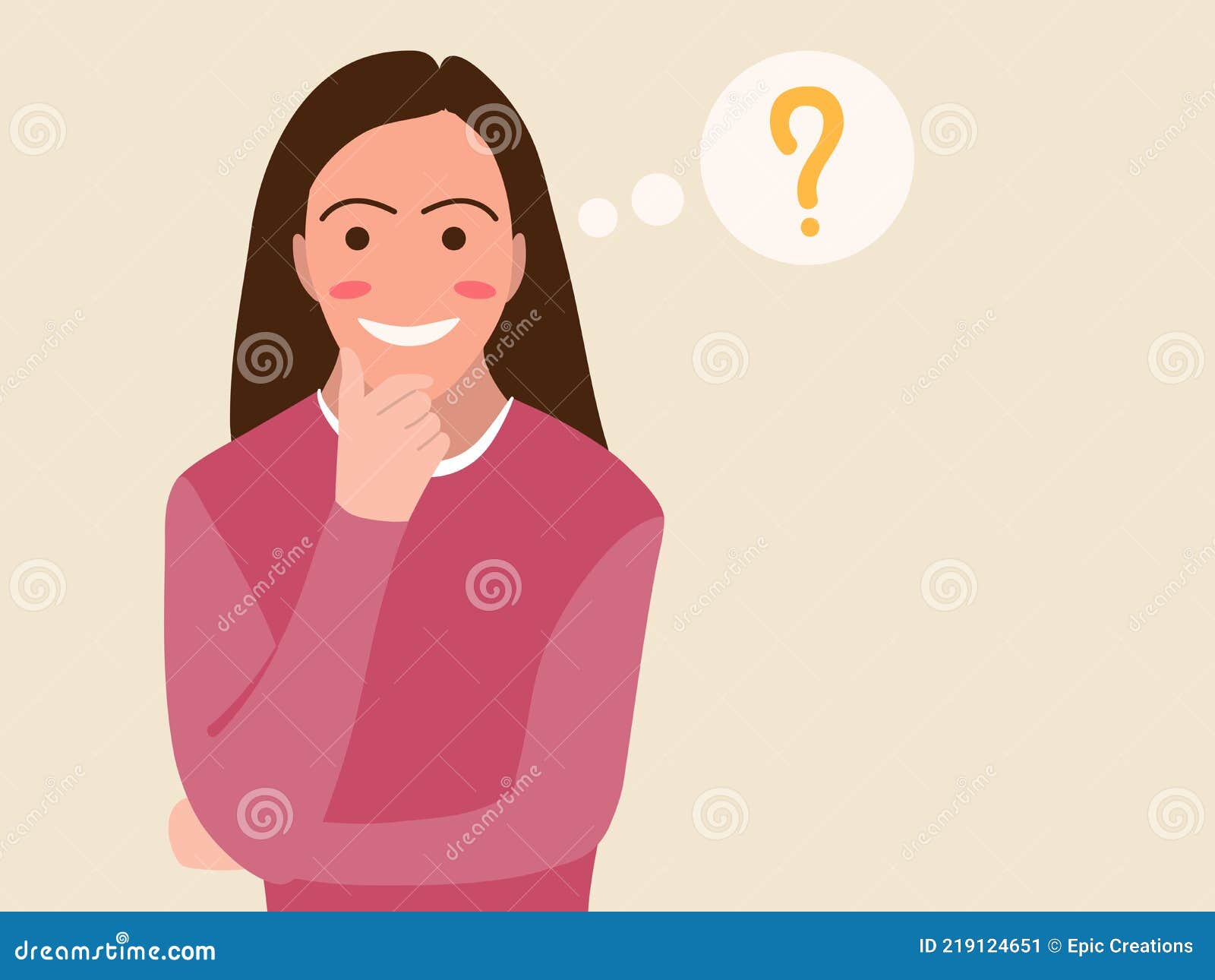 Thinking or Idea Gesture with Cute Cartoon Character. Stock Vector ...