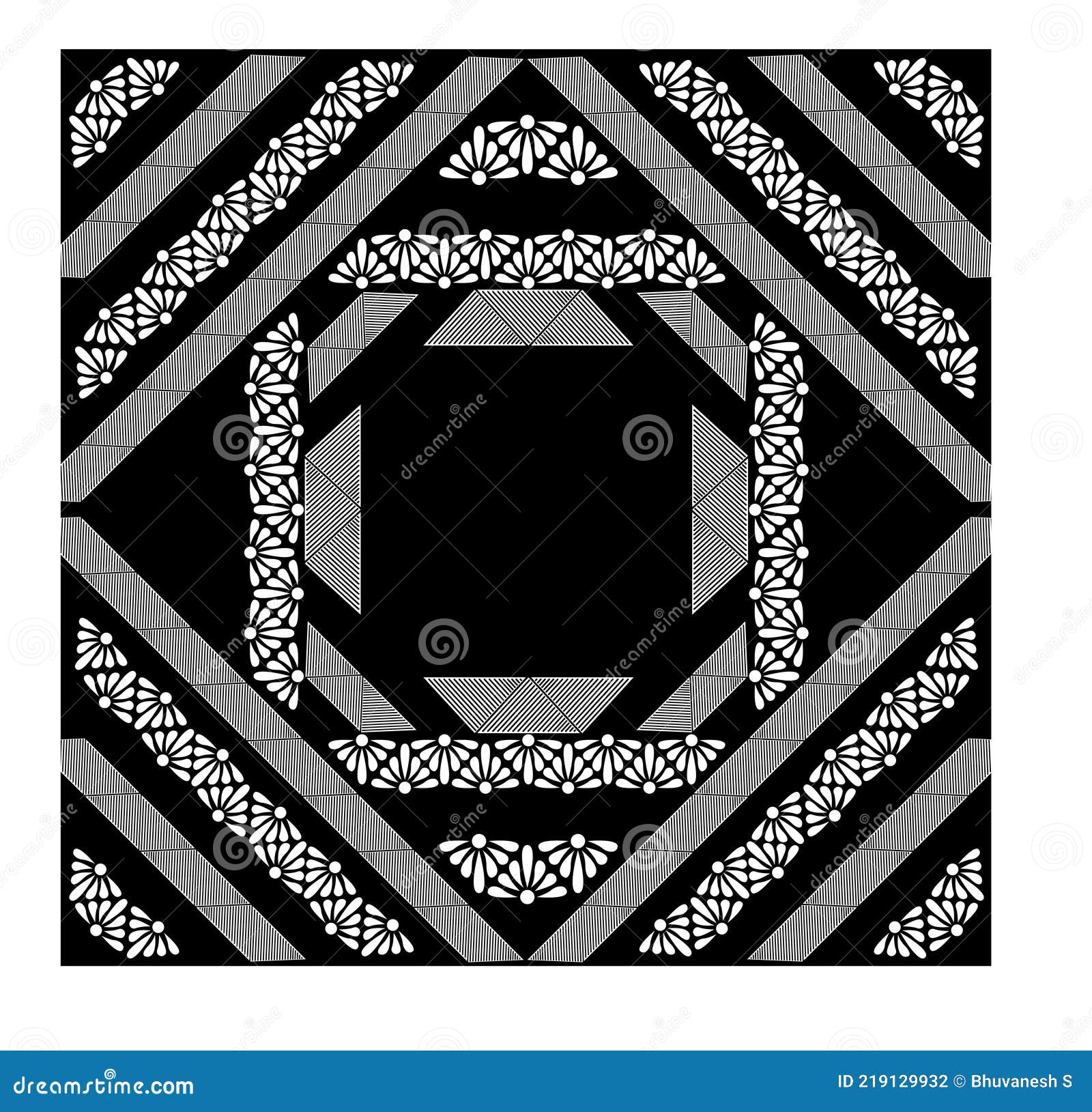 Abstract Floral Design Concept with Black Background Stock Vector ...