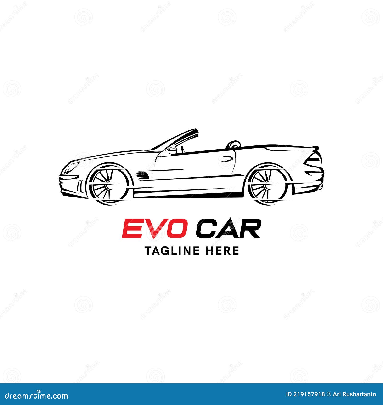 Car Logo in Line Draw Vector Illustration Stock Vector - Illustration ...