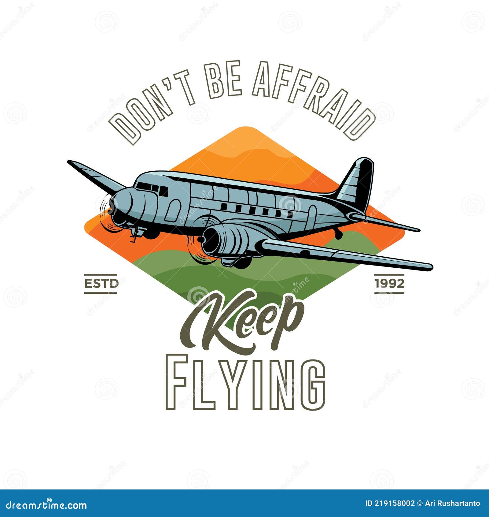 Vintage Airplane Vector Designn Retro Style Stock Vector - Illustration ...