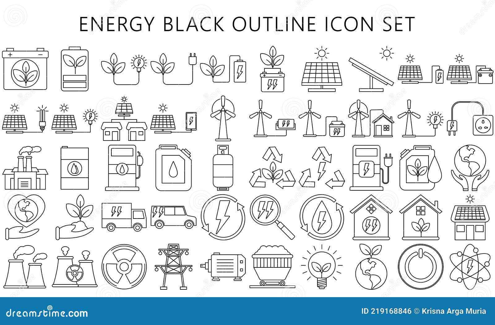 Energy Outline Colorful Style And Resource Icon Set Vector Illustration ...