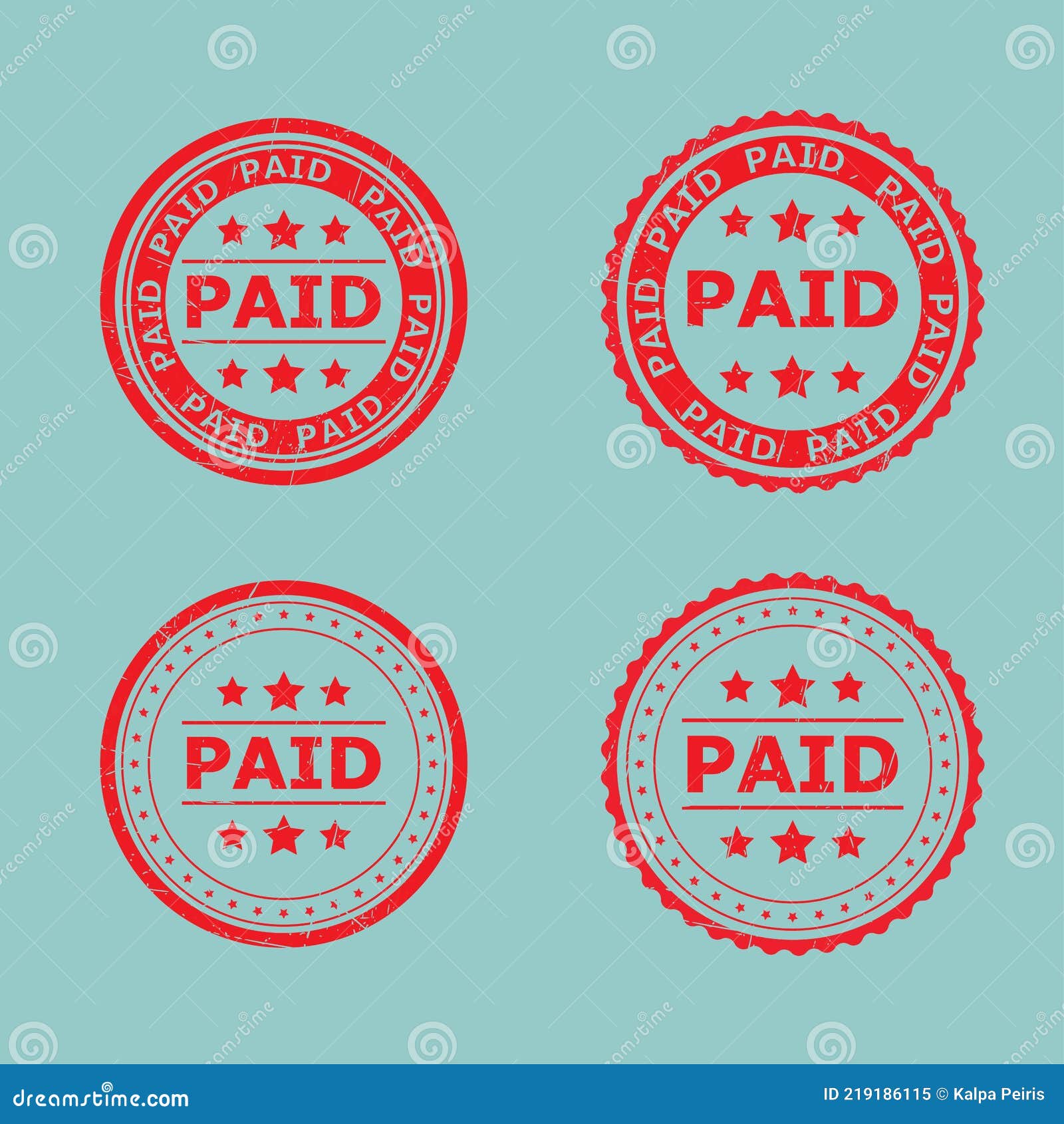 Paid stamp logo collection stock vector. Illustration of cartoon ...