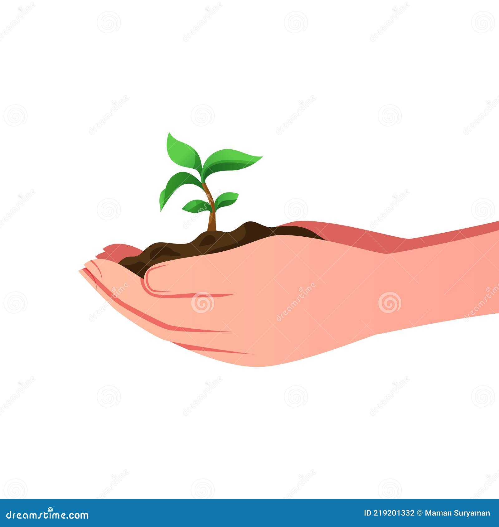 Human Hand Holding Small Green Tree Vector Stock Vector - Illustration ...