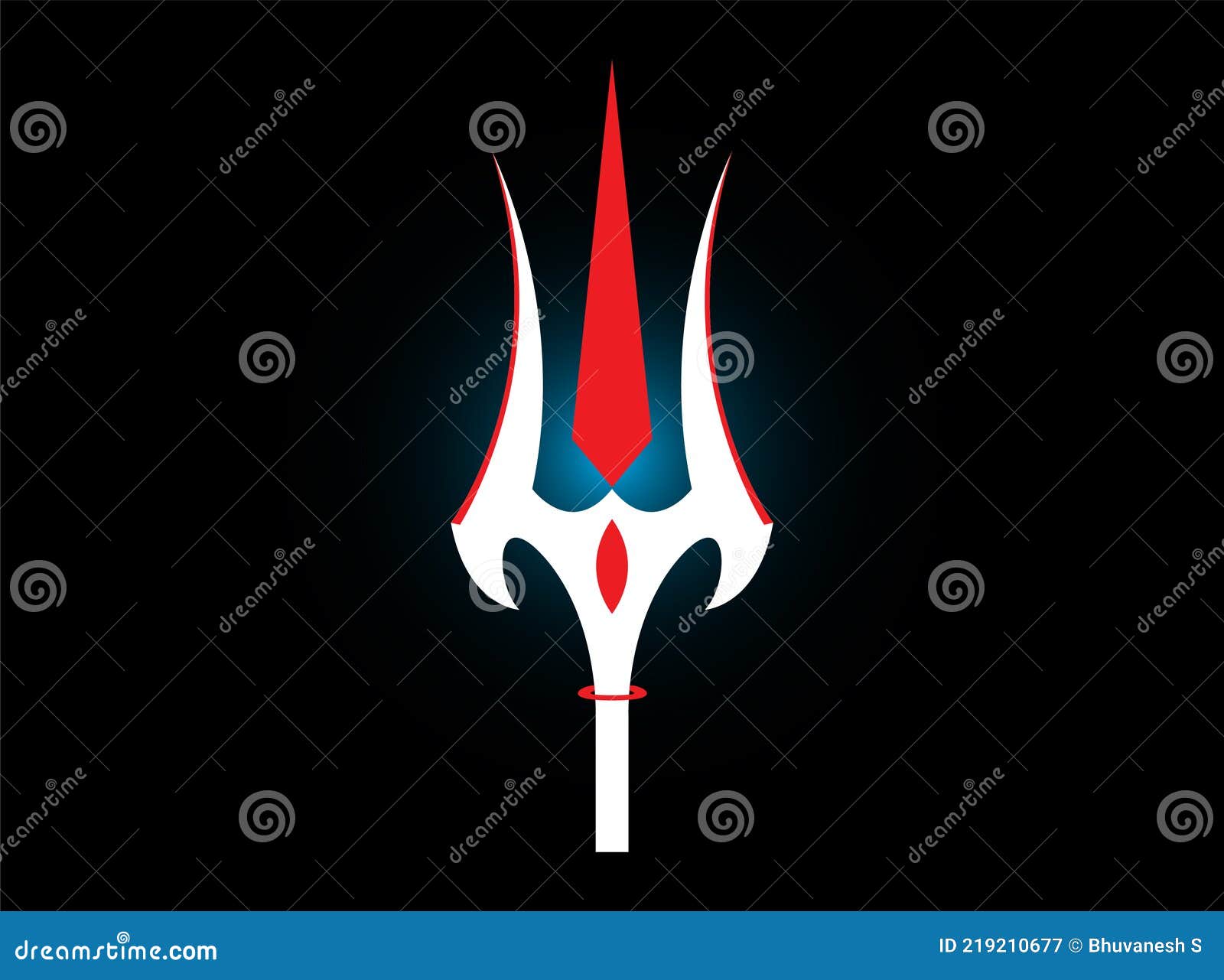 Shivas Trident With Damru Icon. Black Weapon Of Hindu God Mahadev With ...